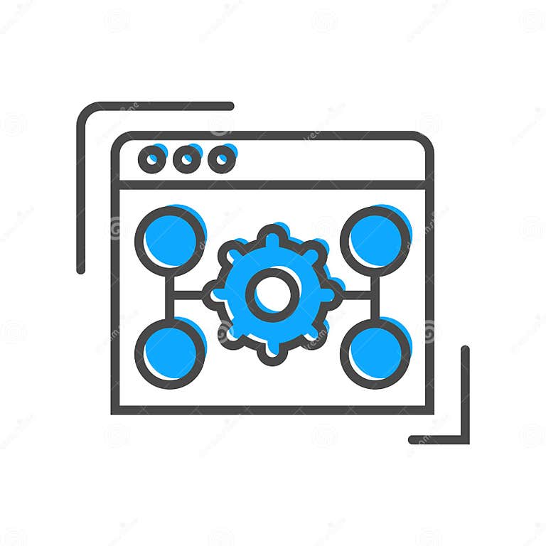 Process Management Icon with Scheme Sign Stock Vector - Illustration of ...