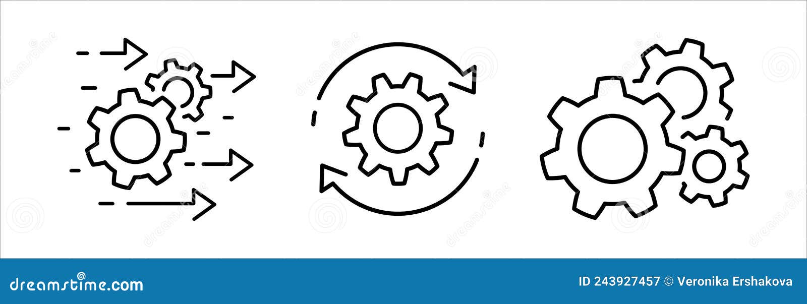 Process Management Icon Set Optimization Operation Stock Illustration ...