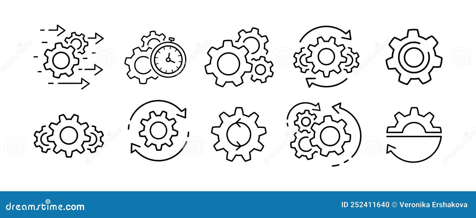 Process Management Icon Set Optimization Operation Stock Vector ...