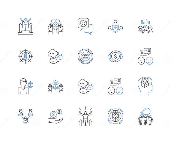 Process Management Line Icons Collection. Efficiency, Optimization, Workflow, Process ...