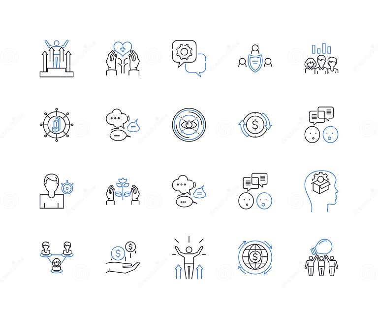 Process Management Line Icons Collection. Efficiency, Optimization ...