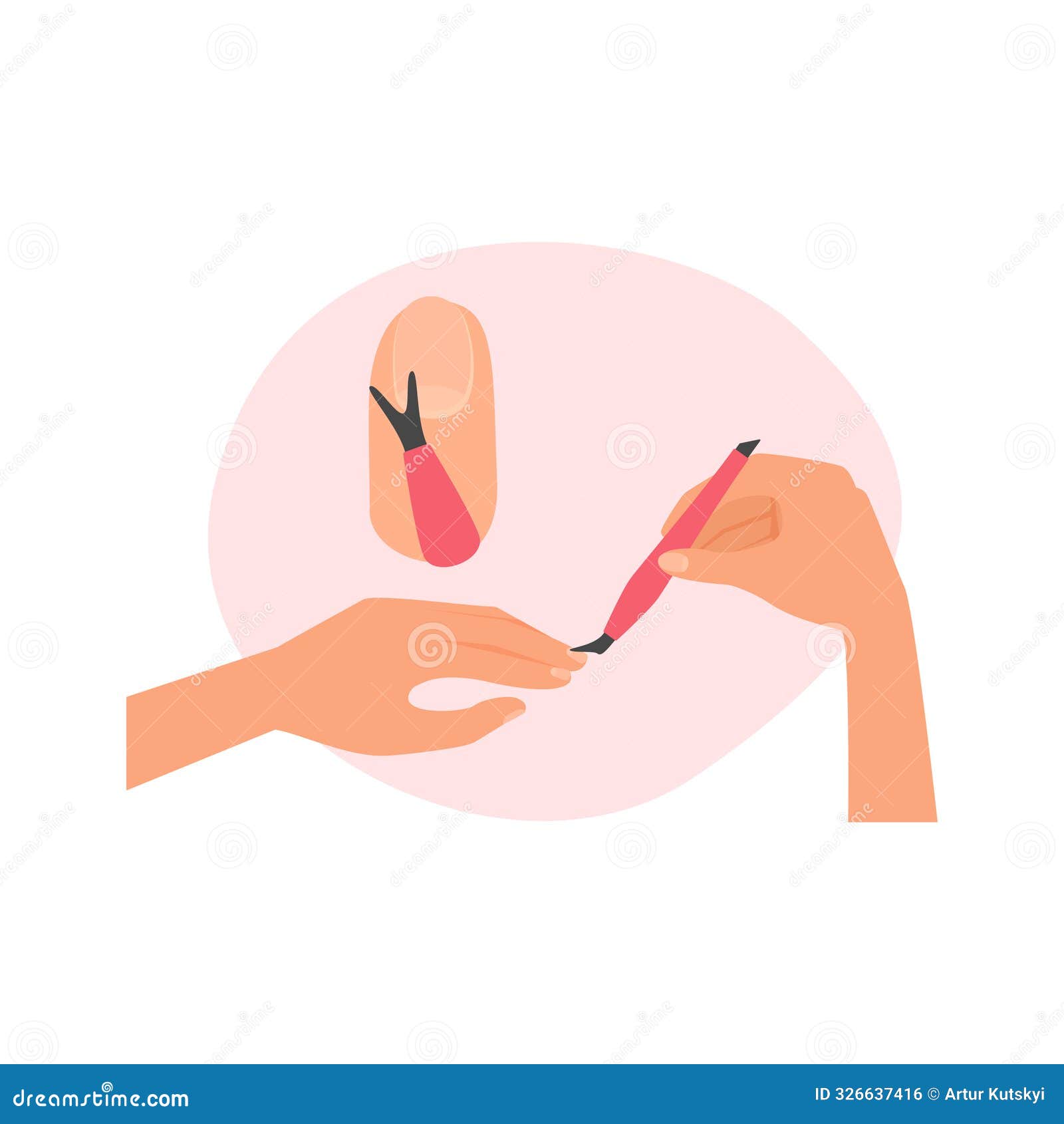 Process of Manicure and Cuticle Removal on Finger Using Tool Stock ...