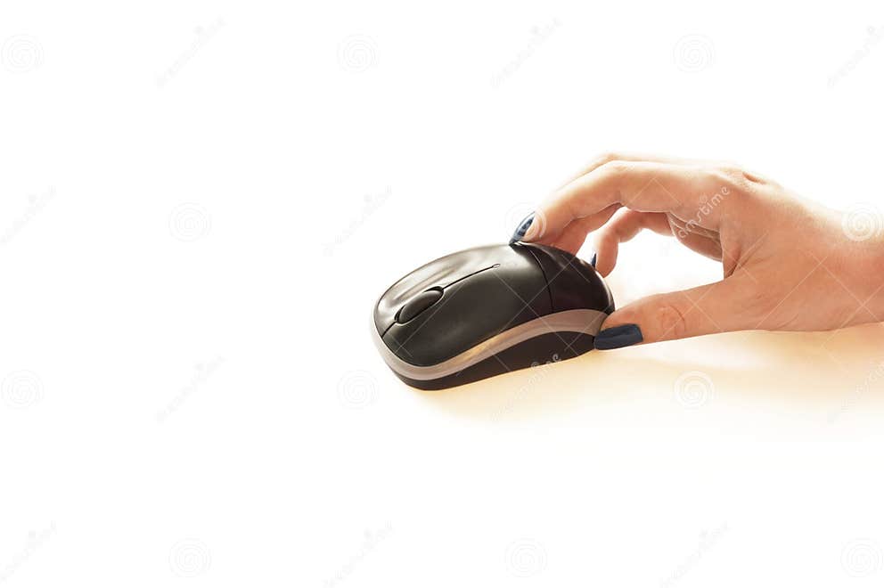 The Process of Manipulating Electronic Mouse for Laptop Stock Photo ...