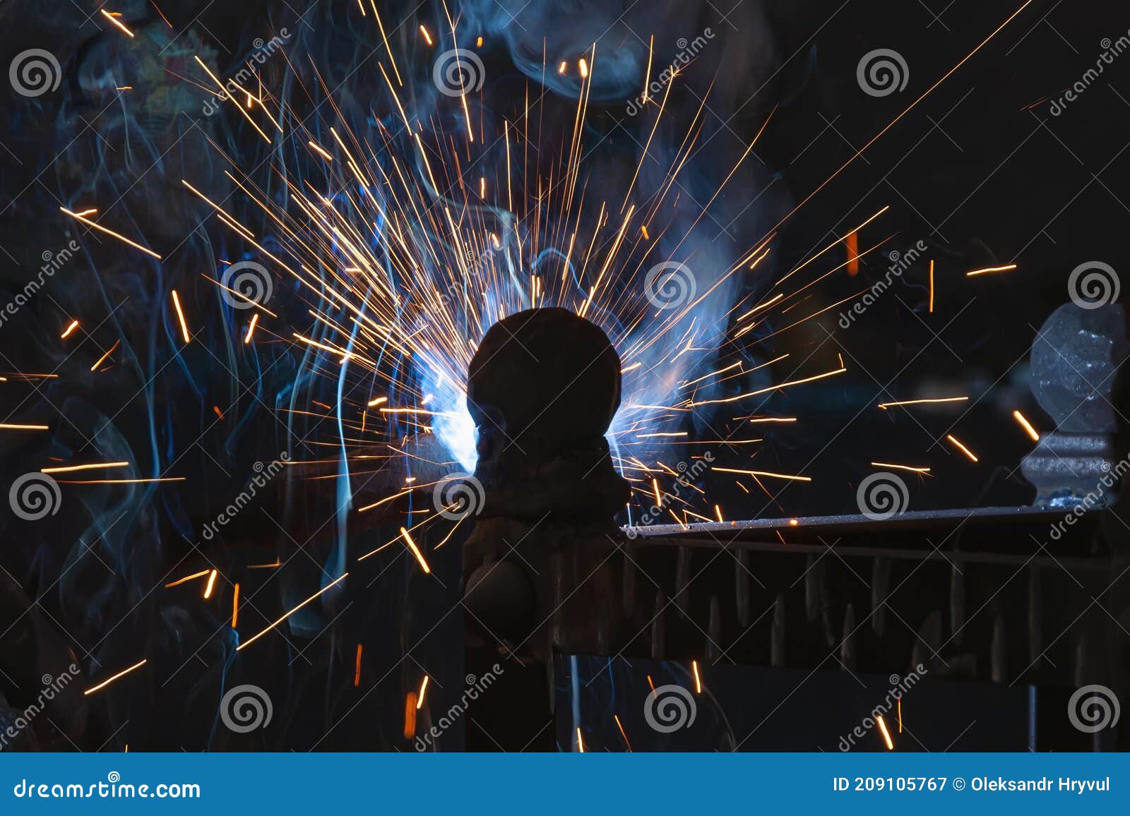 The Process of Manual Welding. Production of Decorative Metal ...
