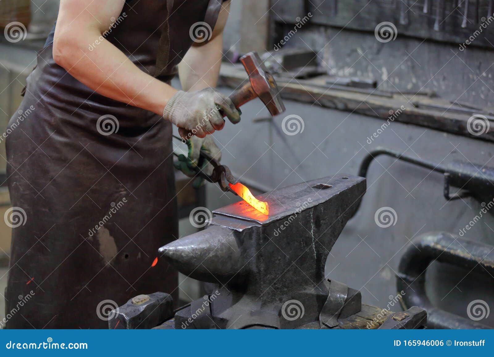 The Process of Manufacturing a Craft Product in a Forge Stock Photo ...