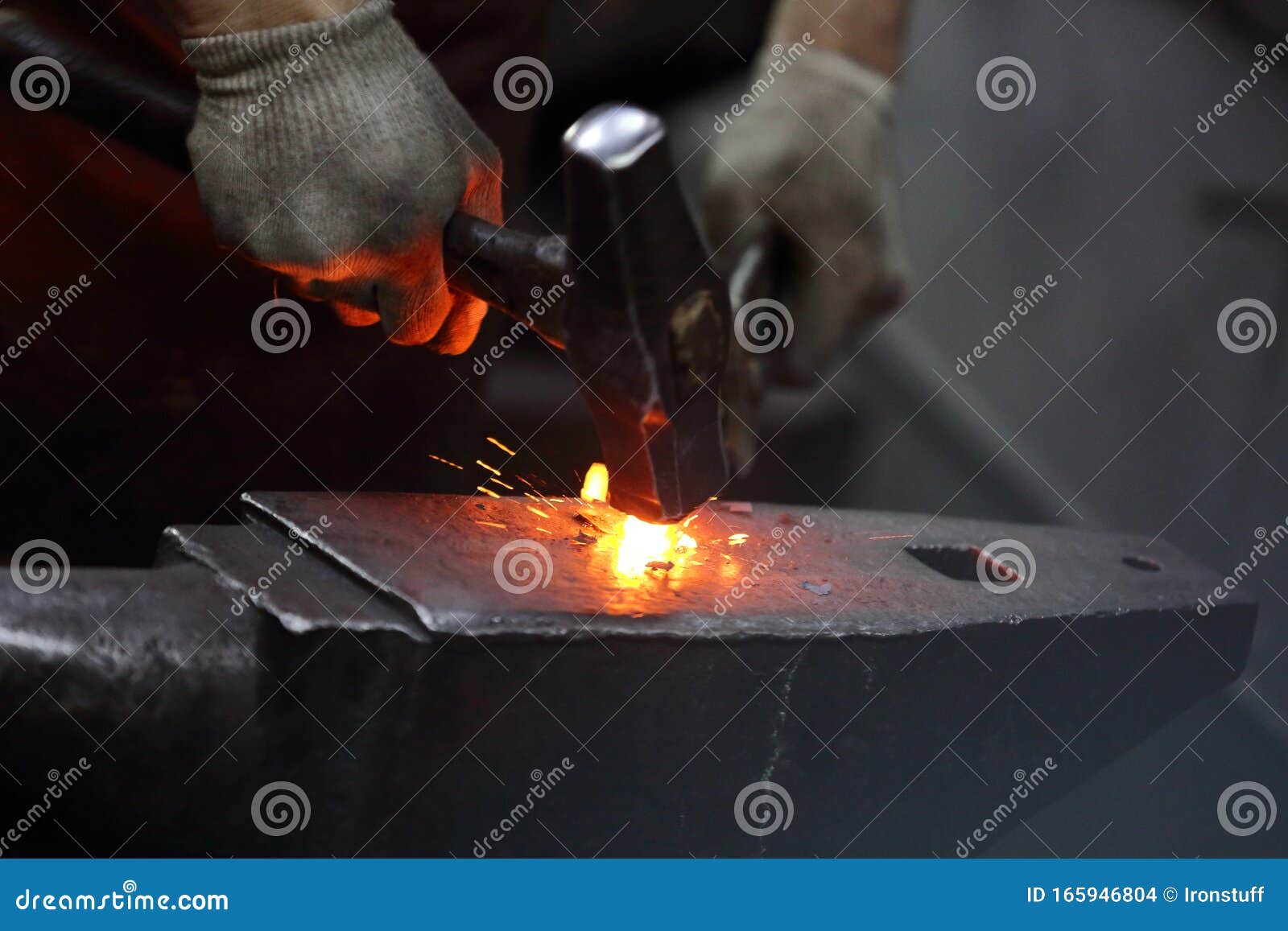 The Process of Manufacturing a Craft Product in a Forge Stock Photo ...