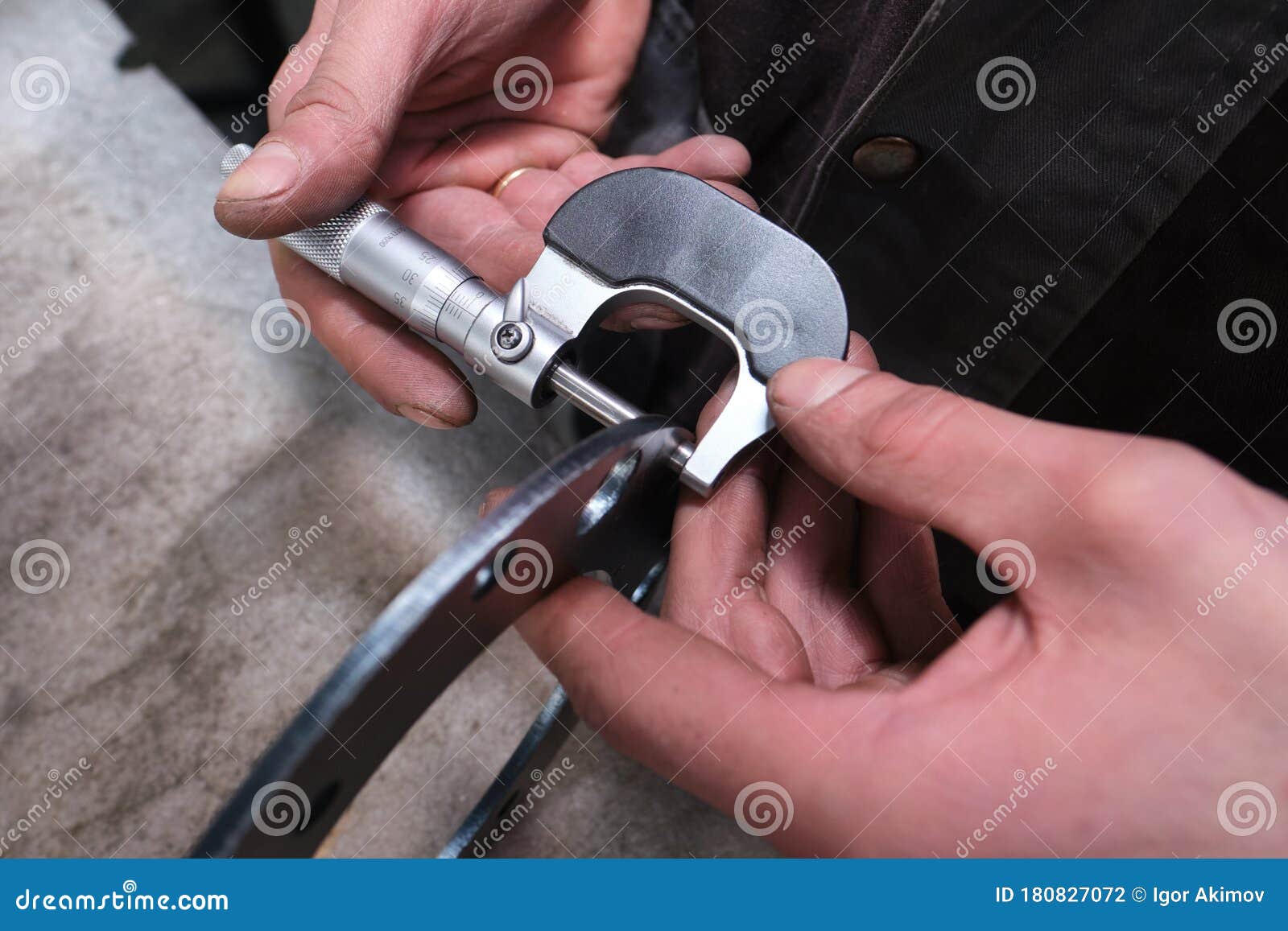 The Process of Measuring the Ring of a Large Diesel Engine in a Machine ...