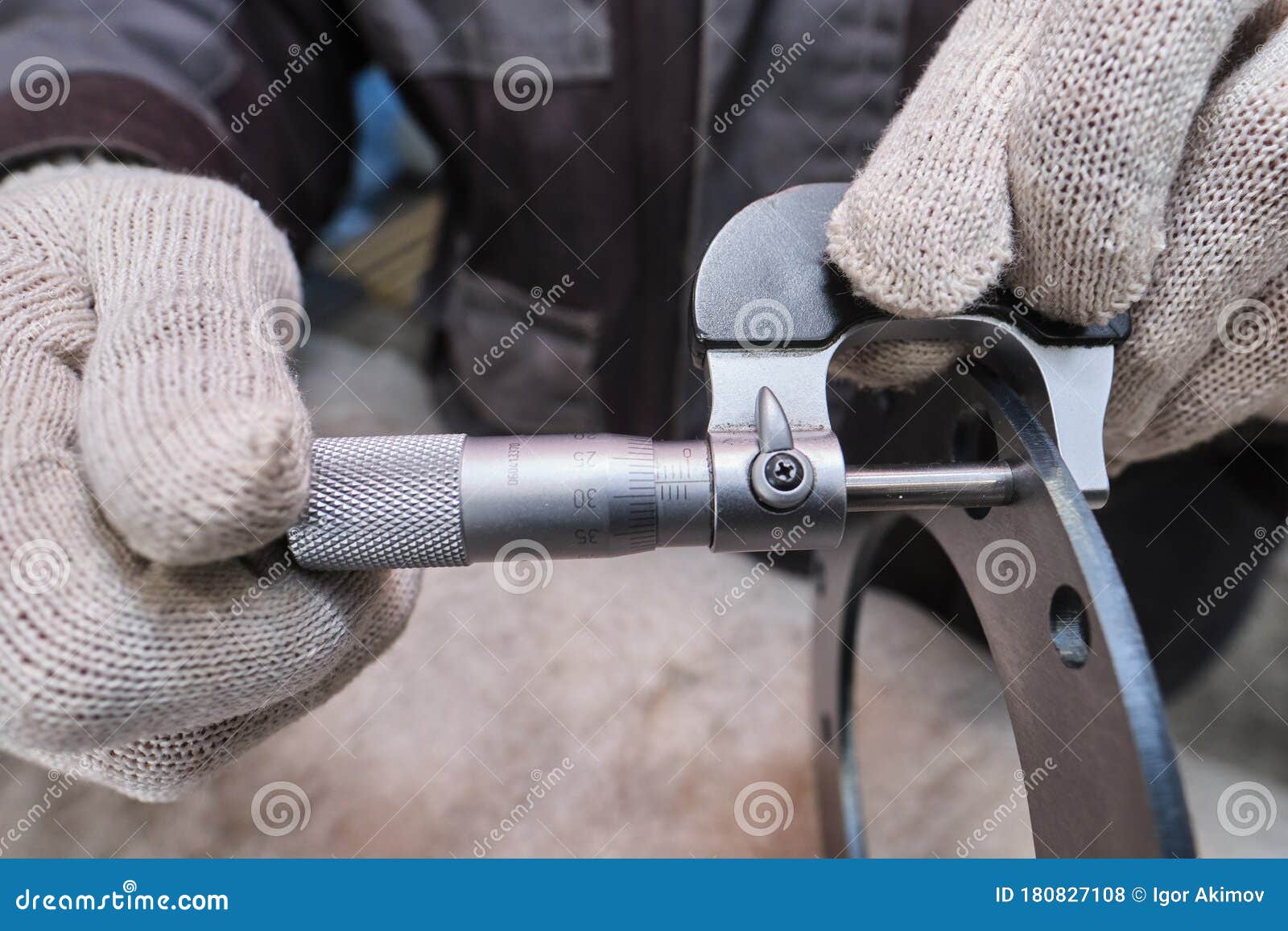 The Process of Measuring the Ring of a Large Diesel Engine in a Machine ...