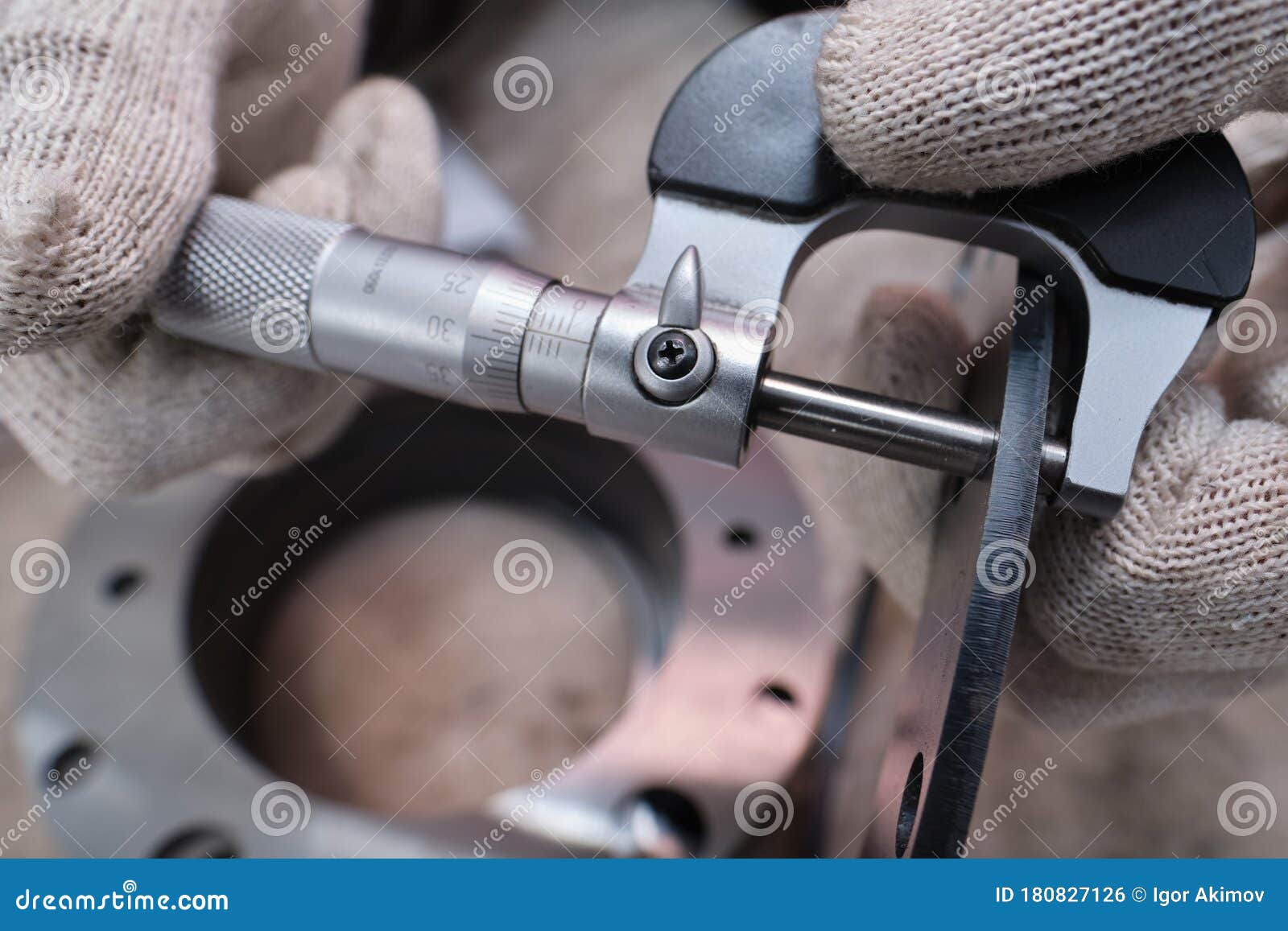 The Process of Measuring the Ring of a Large Diesel Engine in a Machine ...
