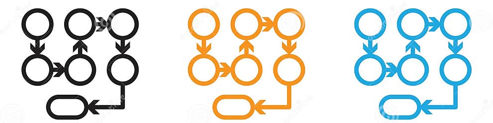 Process Method Step Procedure or Workflow Vector Logo Set Collection ...