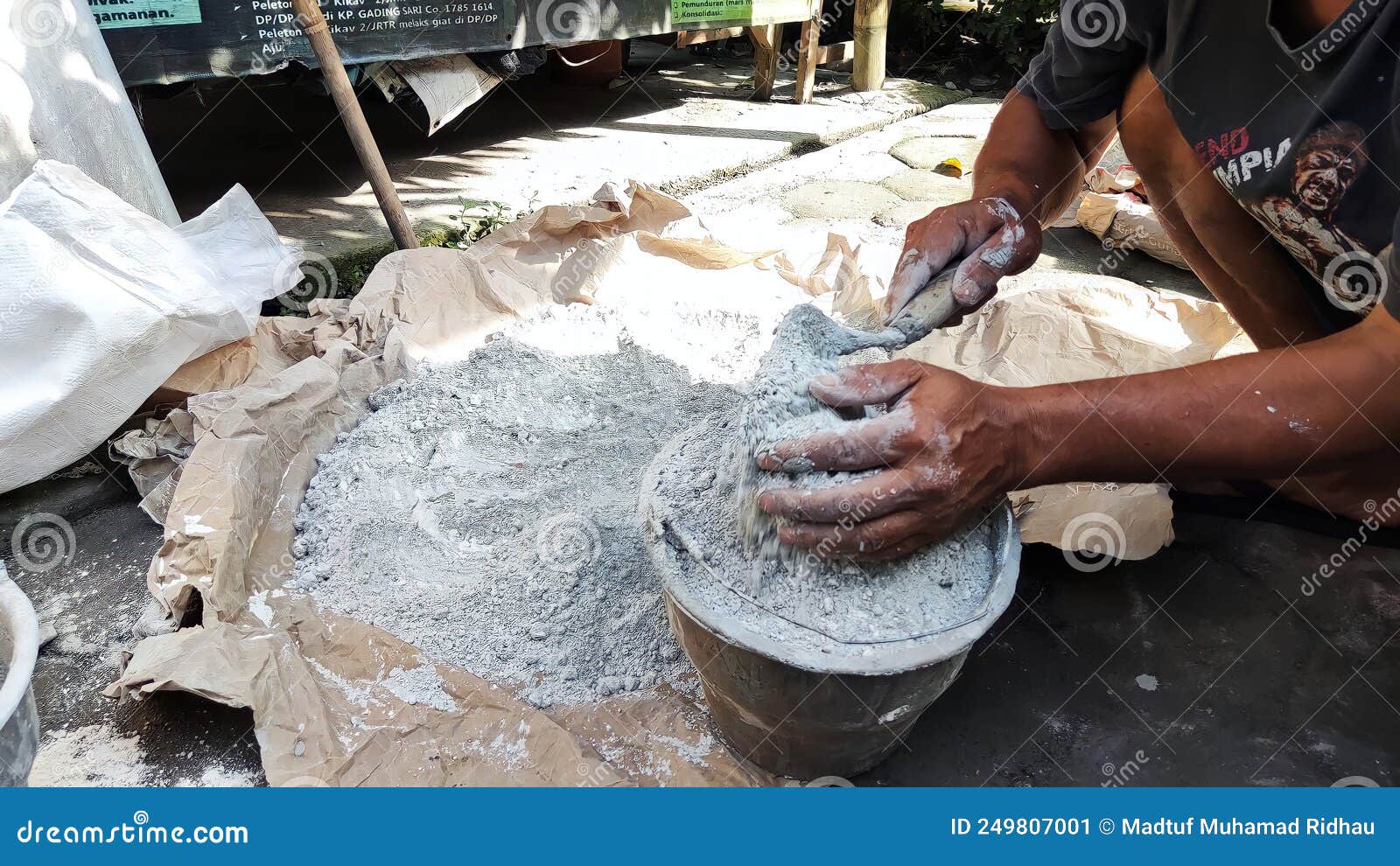 The Process of Mixing Materials for Plastering Walls Stock Image ...