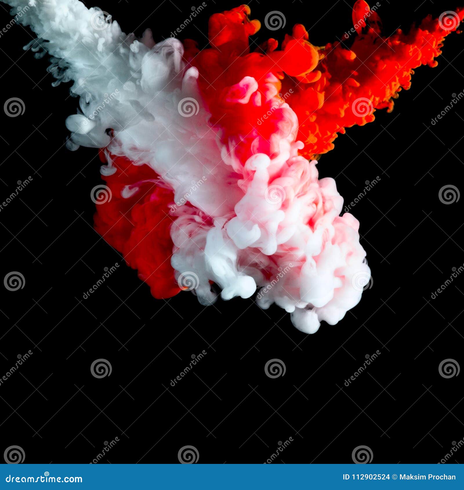 Process of Mixing Paints in Water, Colored Ink Cloud, Abstract ...