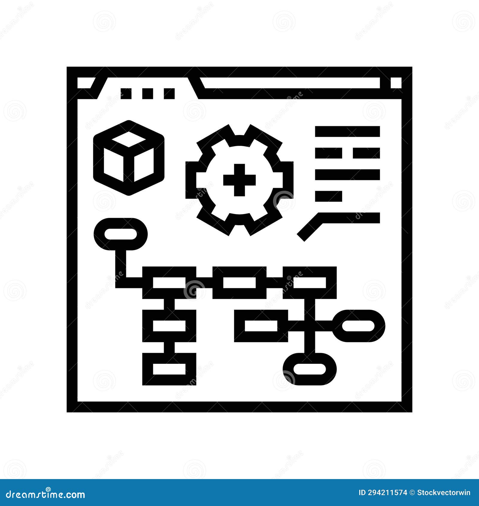 Process Modeling Analyst Line Icon Vector Illustration Stock Vector ...