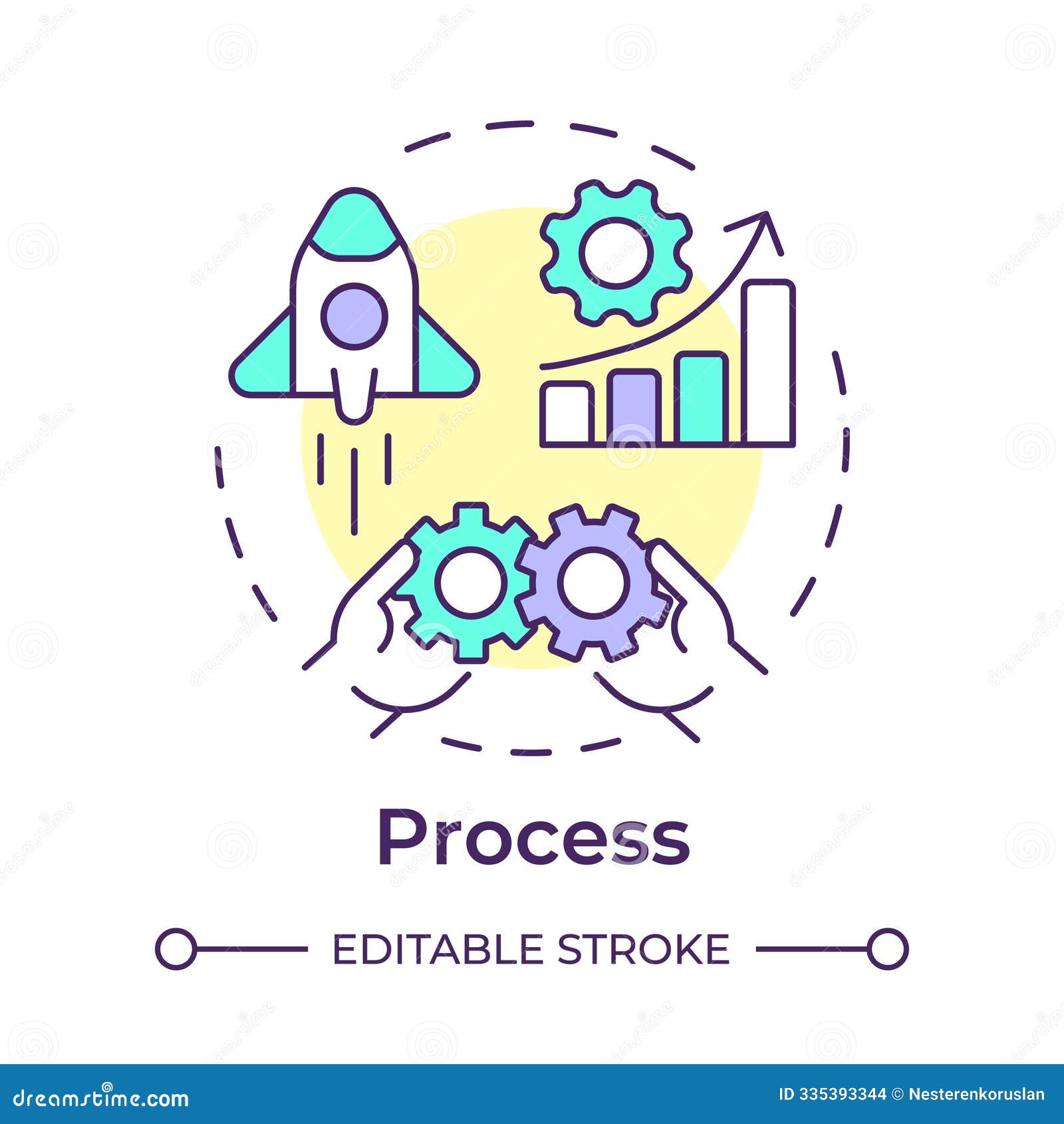 Process Multi Color Concept Icon Stock Illustration - Illustration of ...