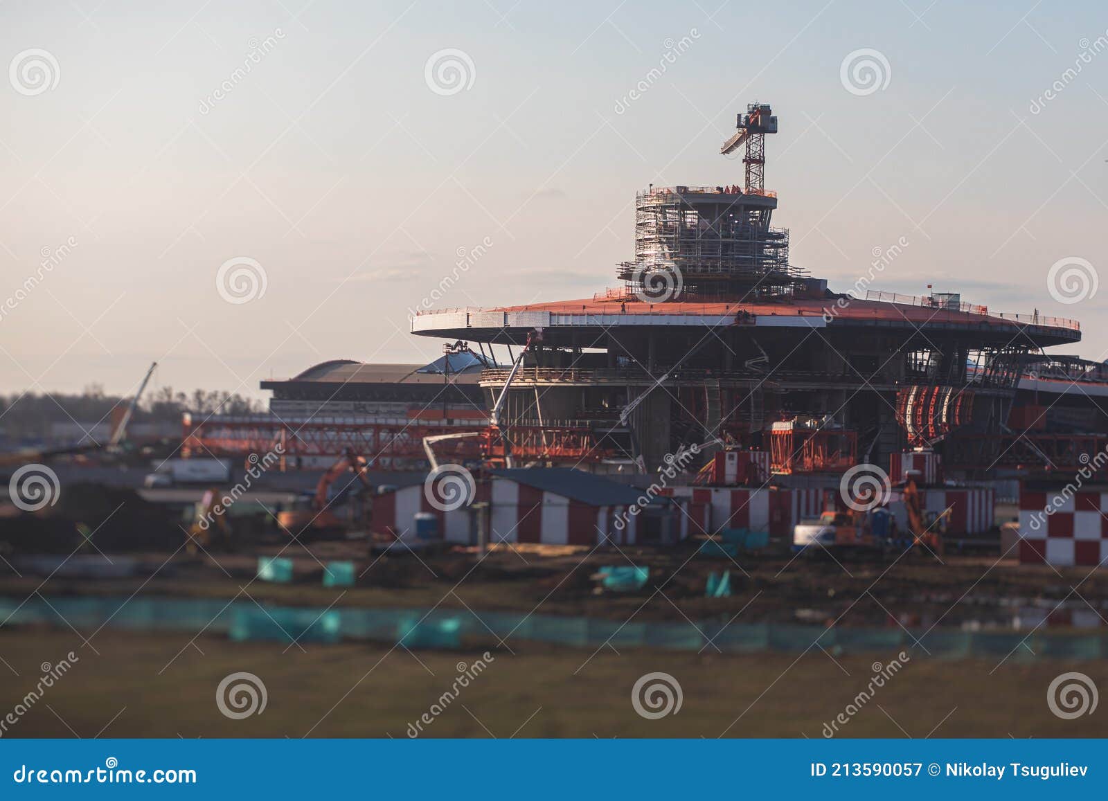 Process of New Airport Terminal Construction Site, Building Progress of ...