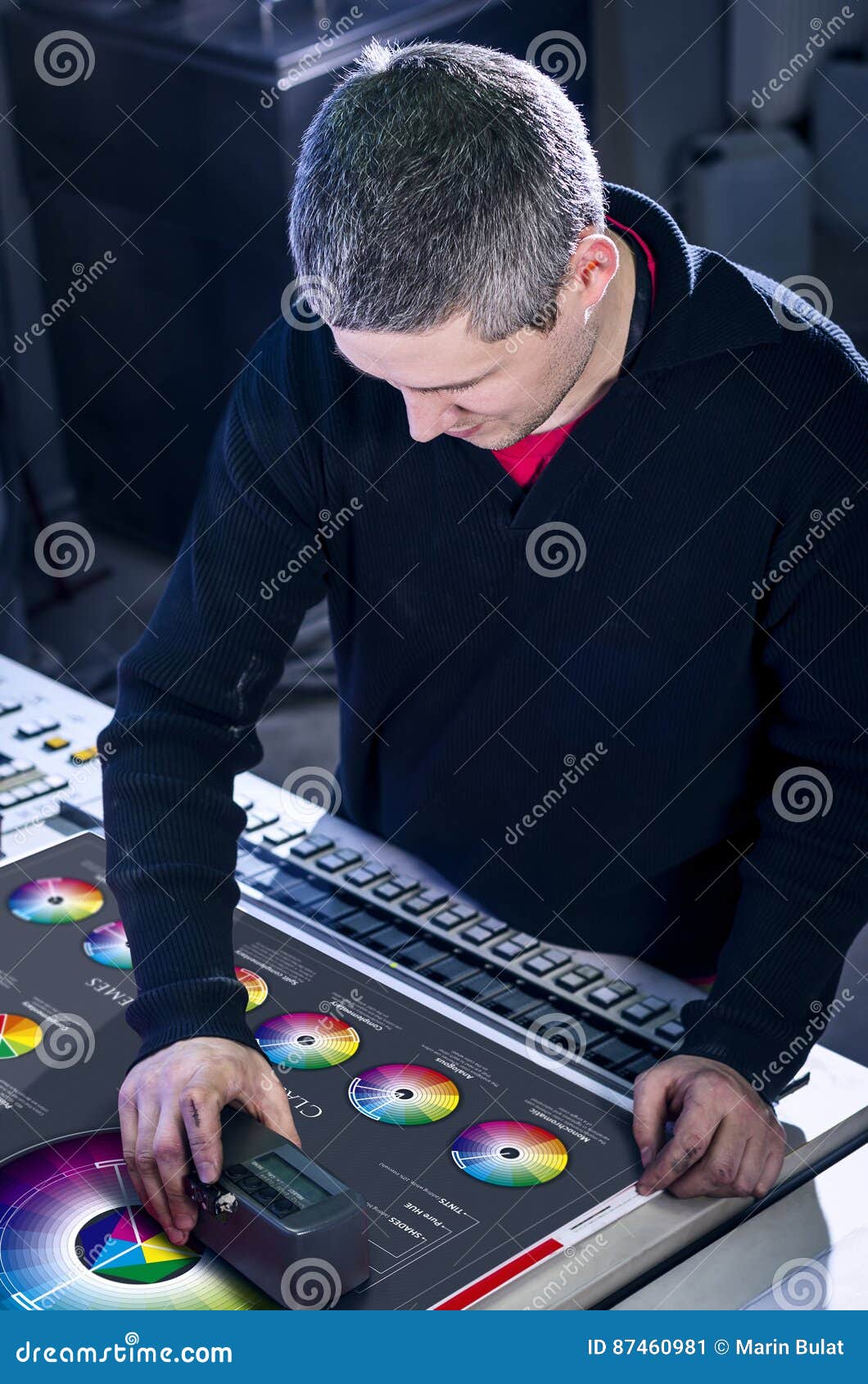 The Process of Offset Printing and Color Correction Stock Image - Image ...