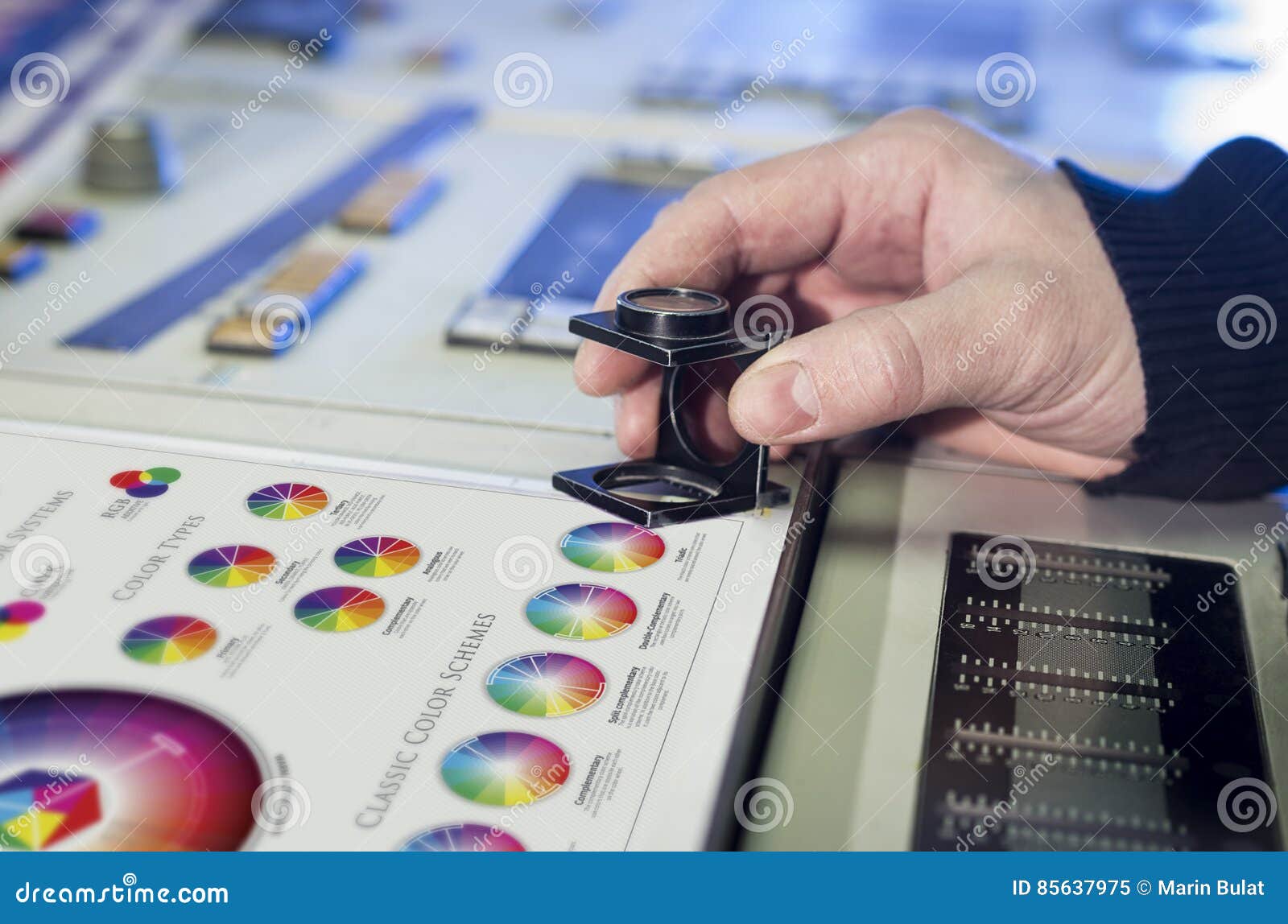 The Process of Offset Printing and Color Correction Stock Image - Image ...
