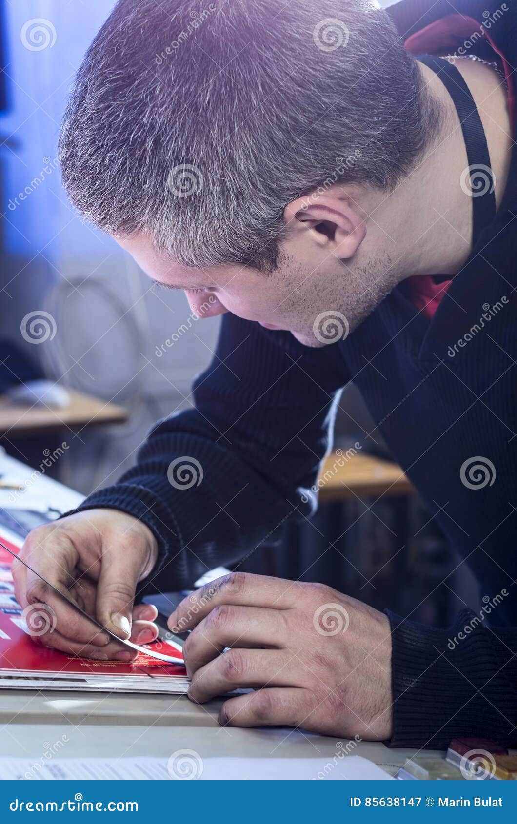 The Process of Offset Printing and Color Correction Stock Image - Image ...