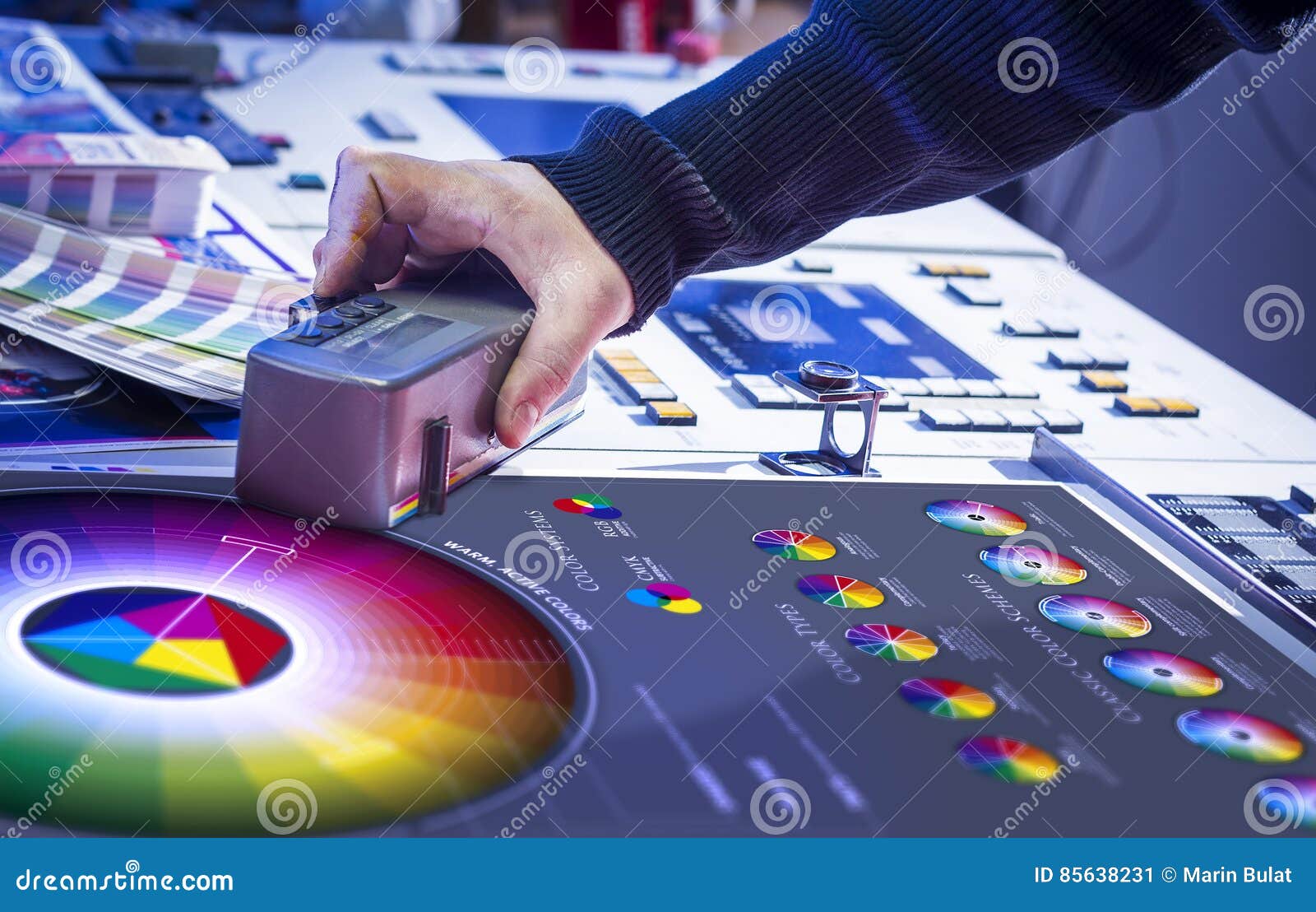 The Process of Offset Printing and Color Correction Stock Image - Image ...