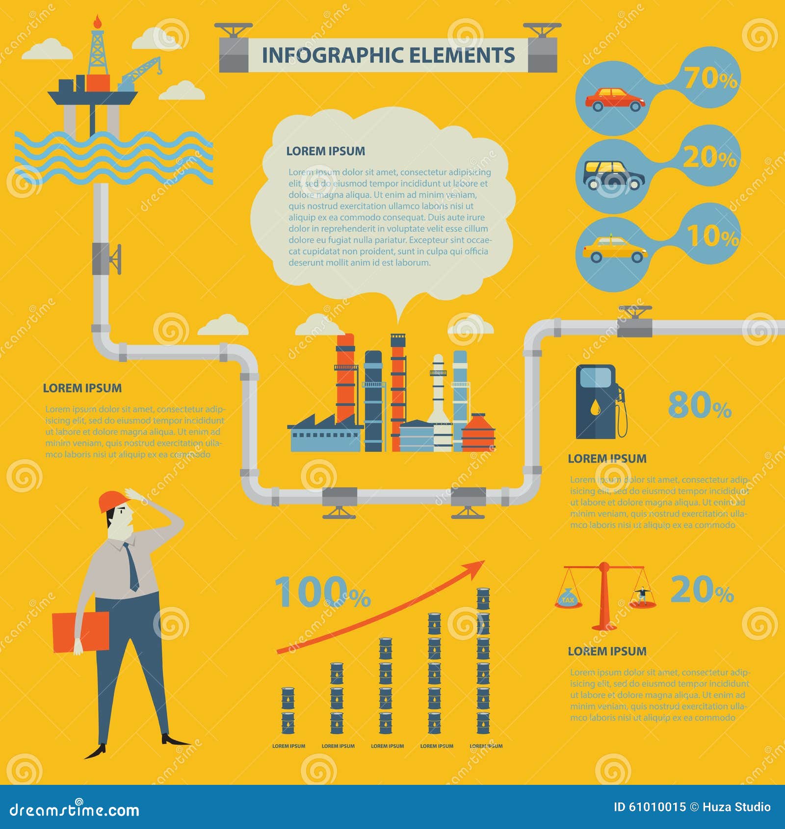 The Process of Oil Production and Trading of Petroleum. Stock Vector ...