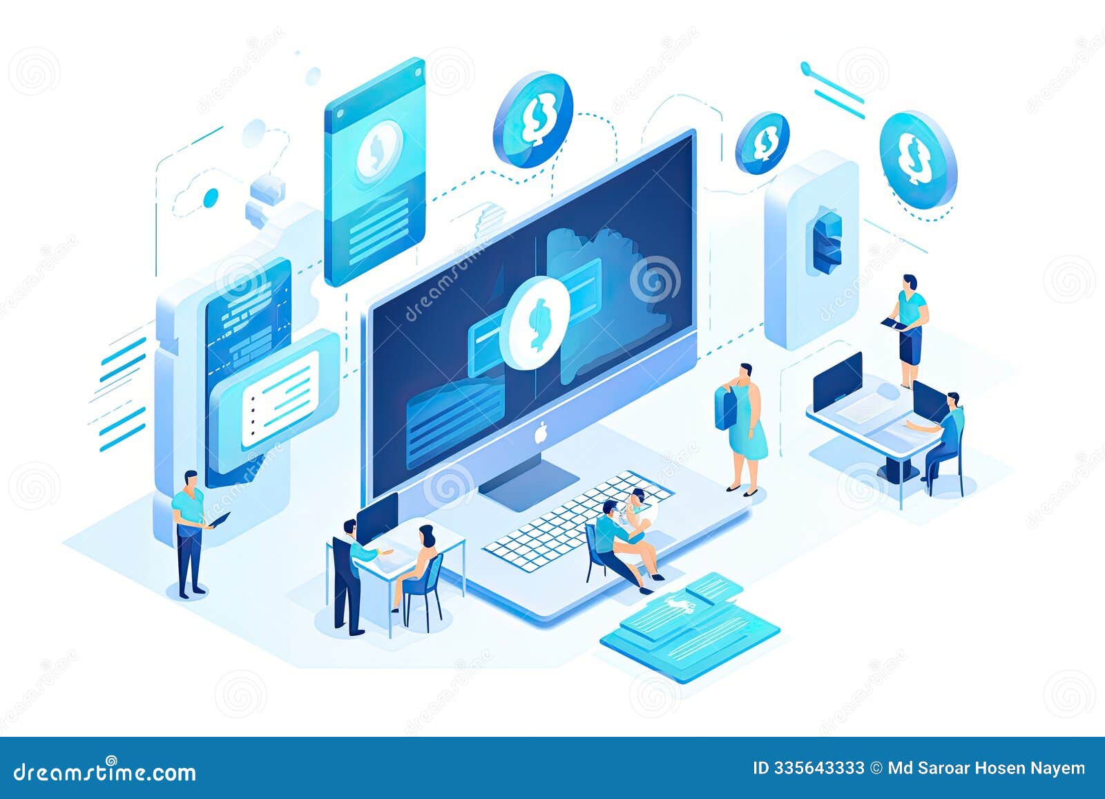 Process of Online Payment Vector, Featuring Digital Devices, Secure ...