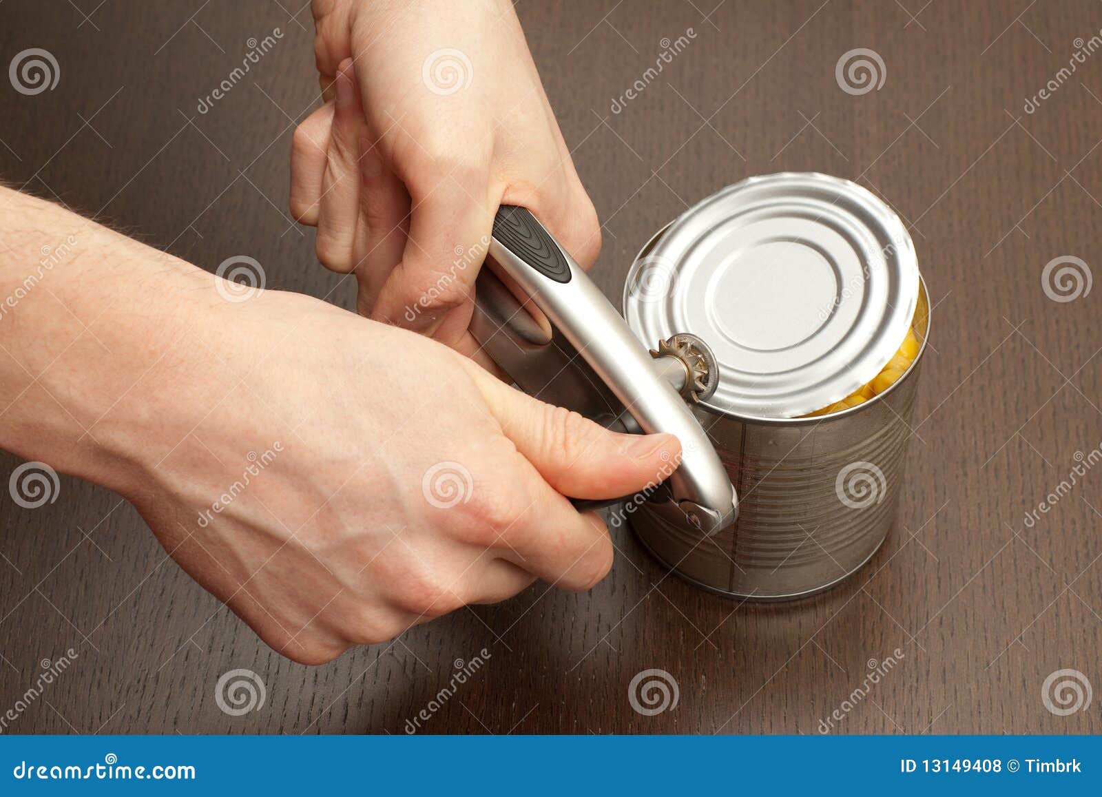Process of opening the can stock photo. Image of tool - 13149408