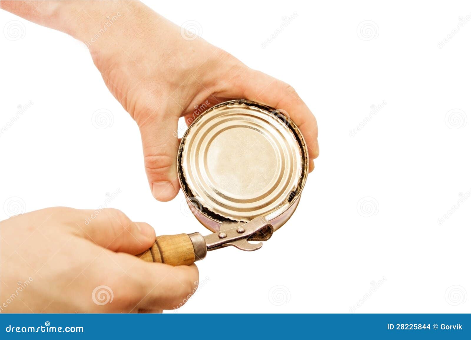 Process of Opening of a Can Stock Photo - Image of open, hand: 28225844