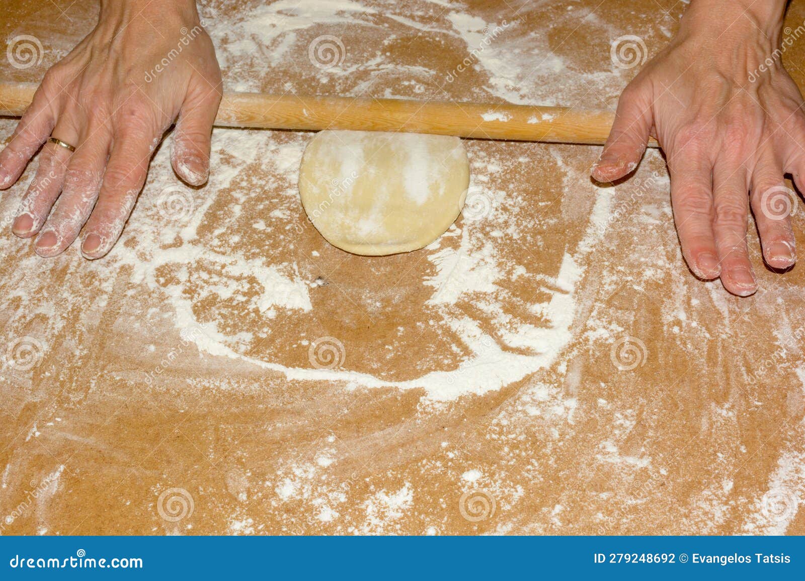 The Process of Opening a Traditional Homemade Pastry Sheet Stock Photo ...