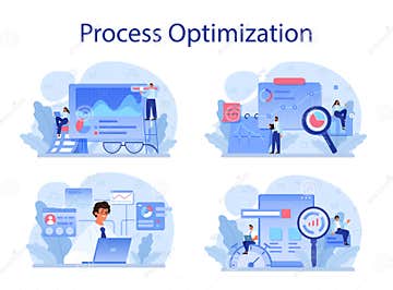 Process Optimization Concept Set. Idea of Business Improvement Stock ...