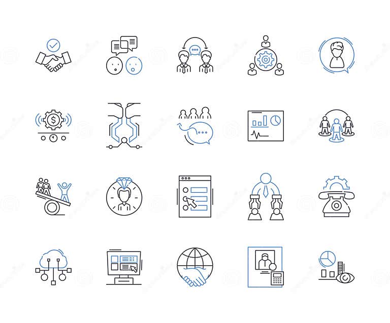 Process Optimization Line Icons Collection. Streamlining, Efficiency ...