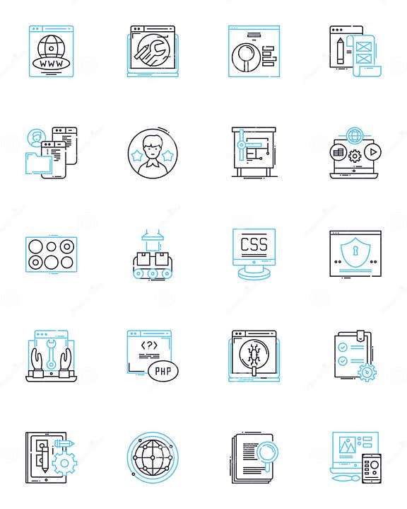 Process Optimization Linear Icons Set. Efficiency, Streamlining ...