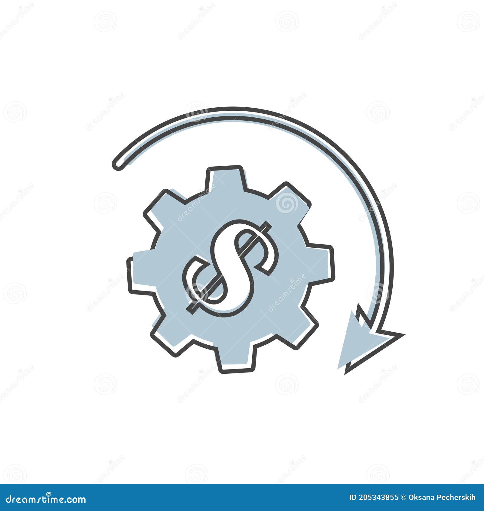 Process Optimization Vector Icon on Cartoon Style on White Isolated ...
