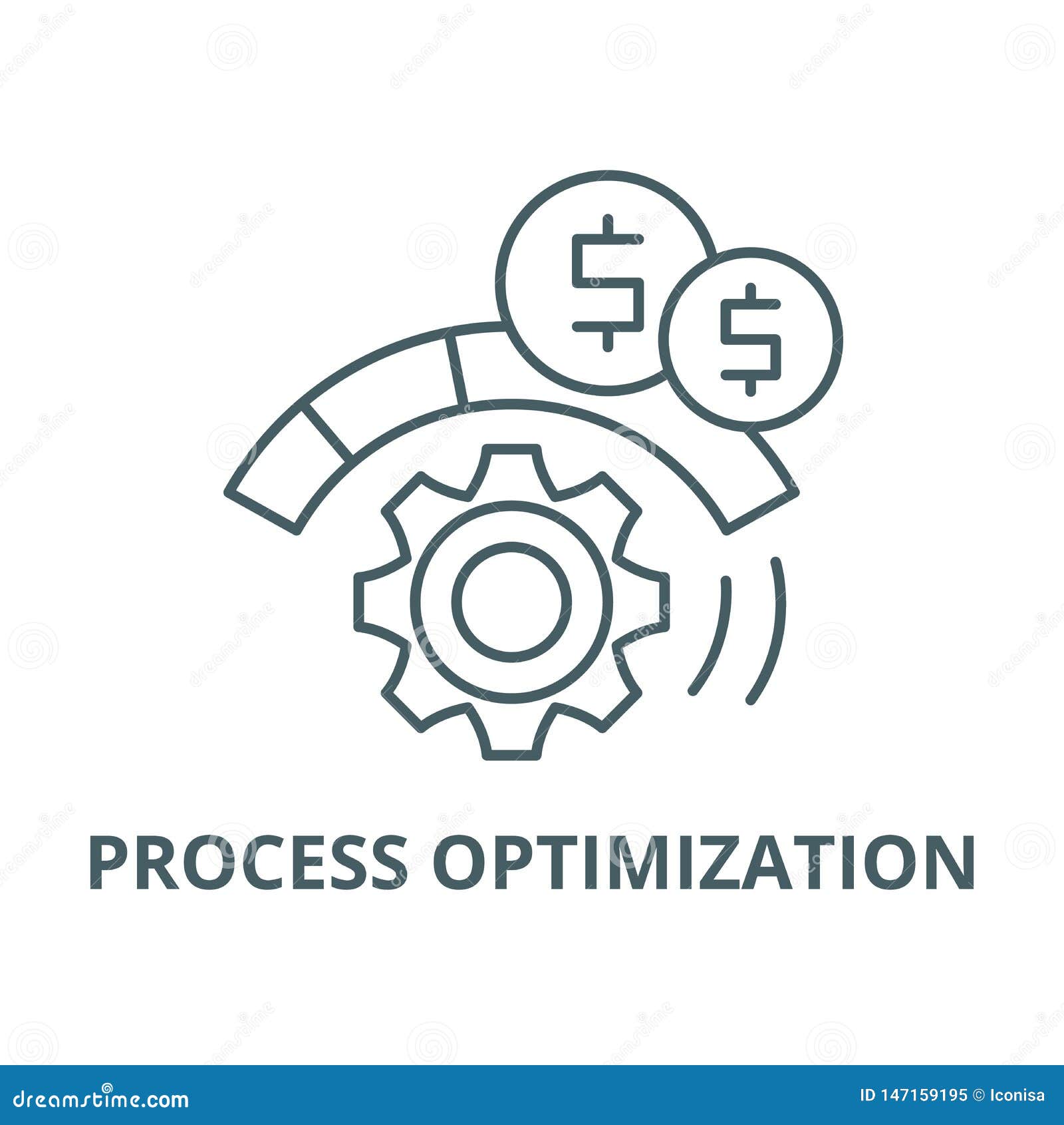 Process Optimization Vector Line Icon, Linear Concept, Outline Sign ...