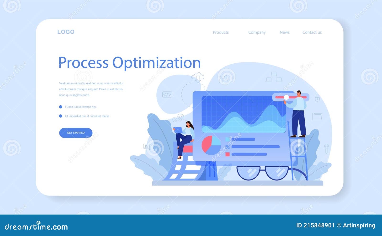 Process Optimization Web Banner or Landing Page. Idea of Business Stock ...