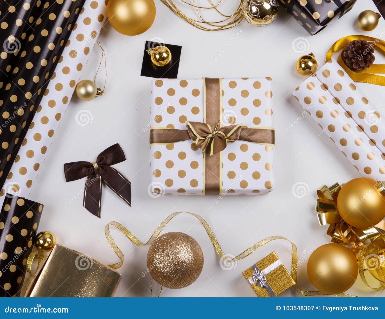 Christmas Gifts on White Background Stock Image - Image of gift, design ...