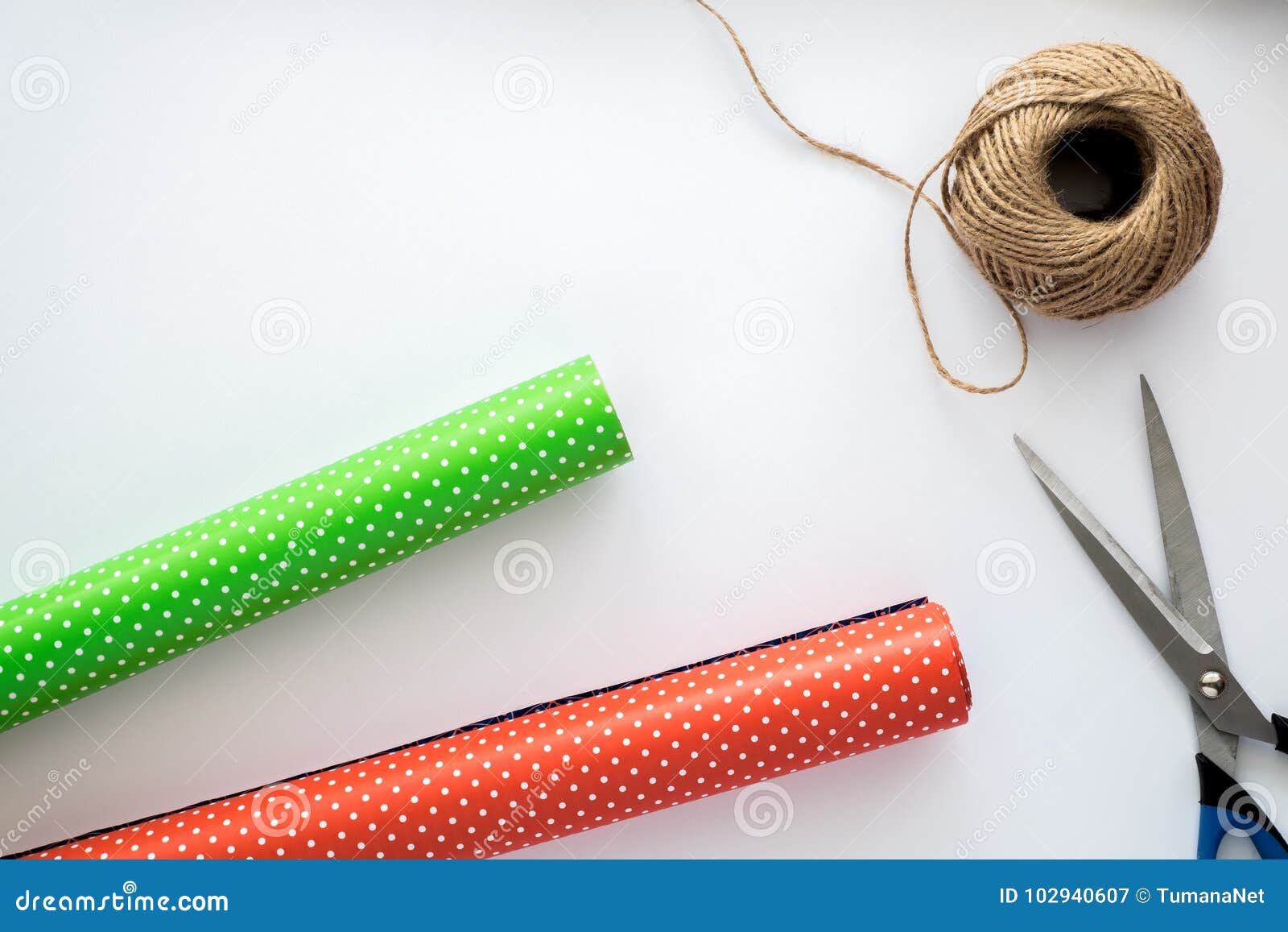 Process of Package and Wrapping Christmas and New Year Gift Box ...