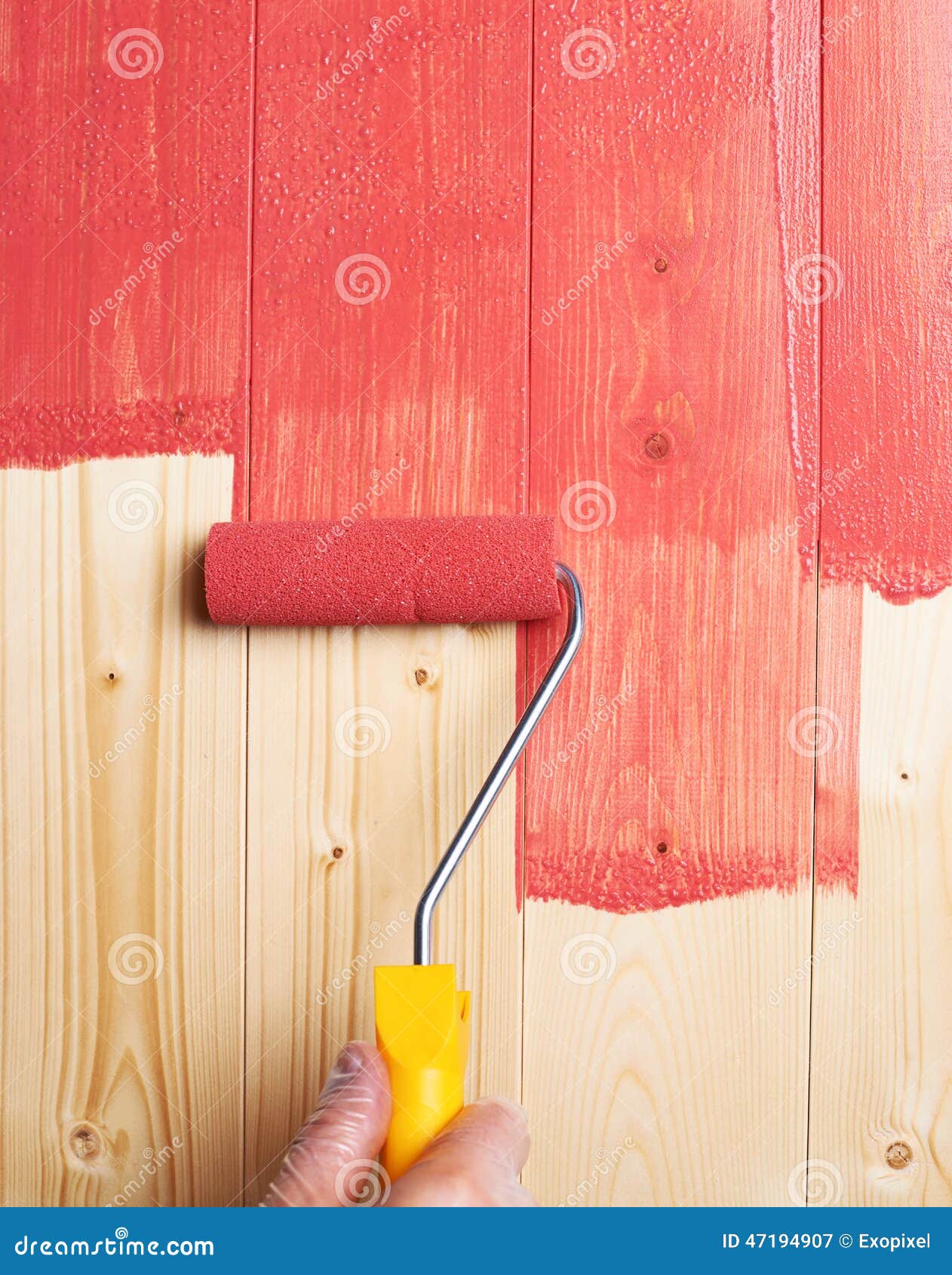 Process of Painting the Wood Boards Stock Image - Image of deck ...
