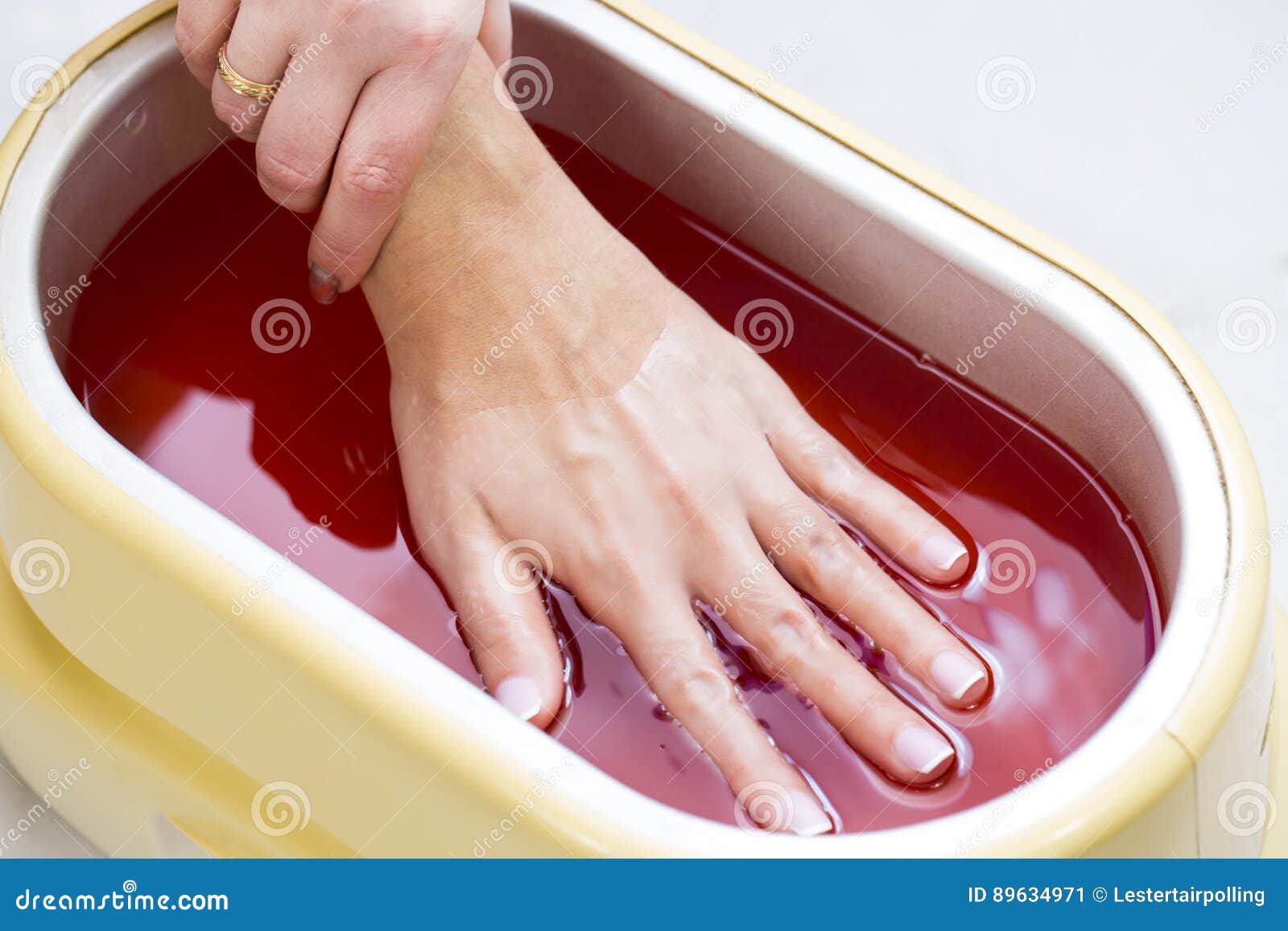 Process Paraffin Treatment of Female Hands Stock Image - Image of ...