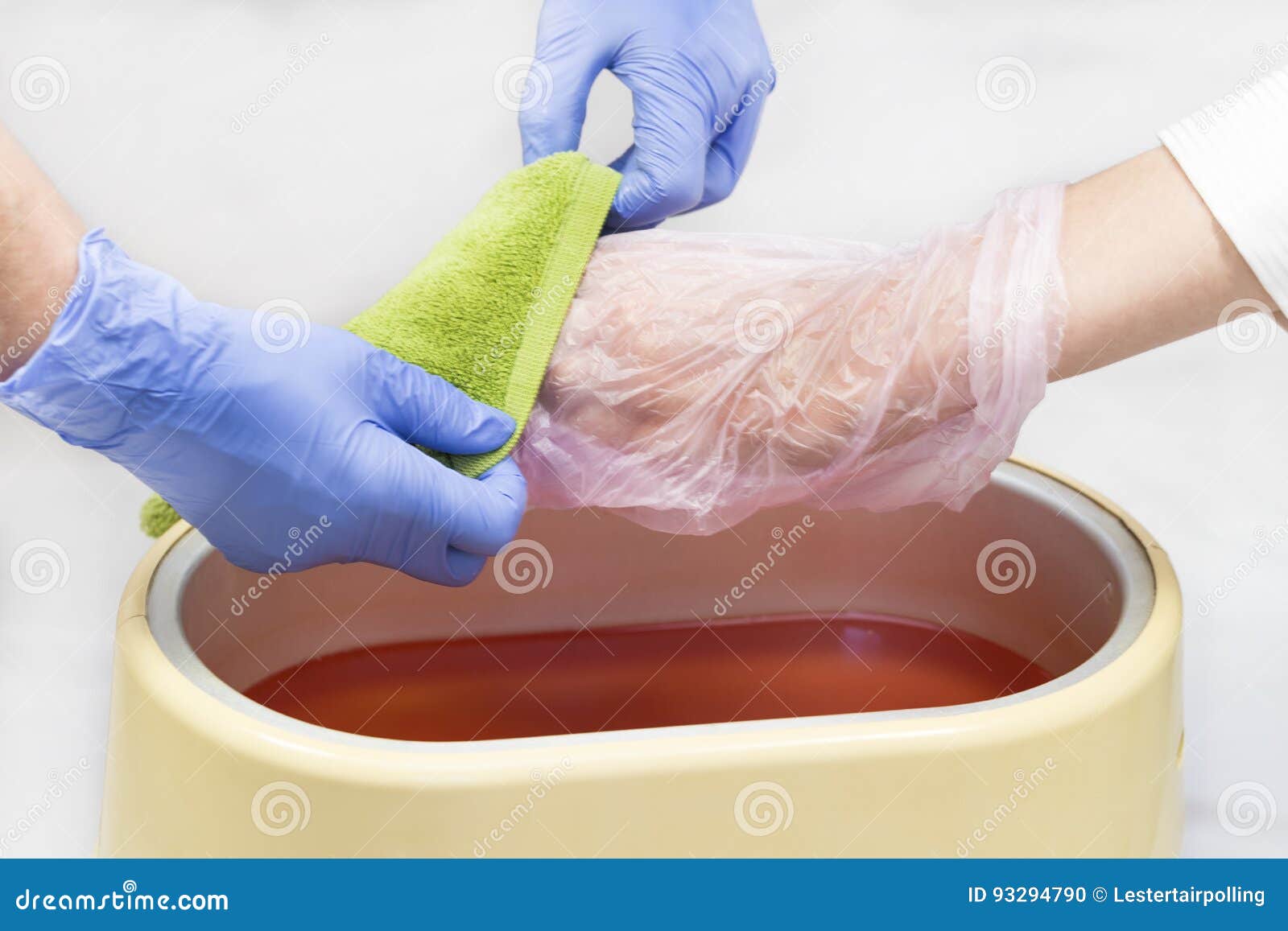 Process Paraffin Treatment of Female Hands Stock Photo - Image of ...