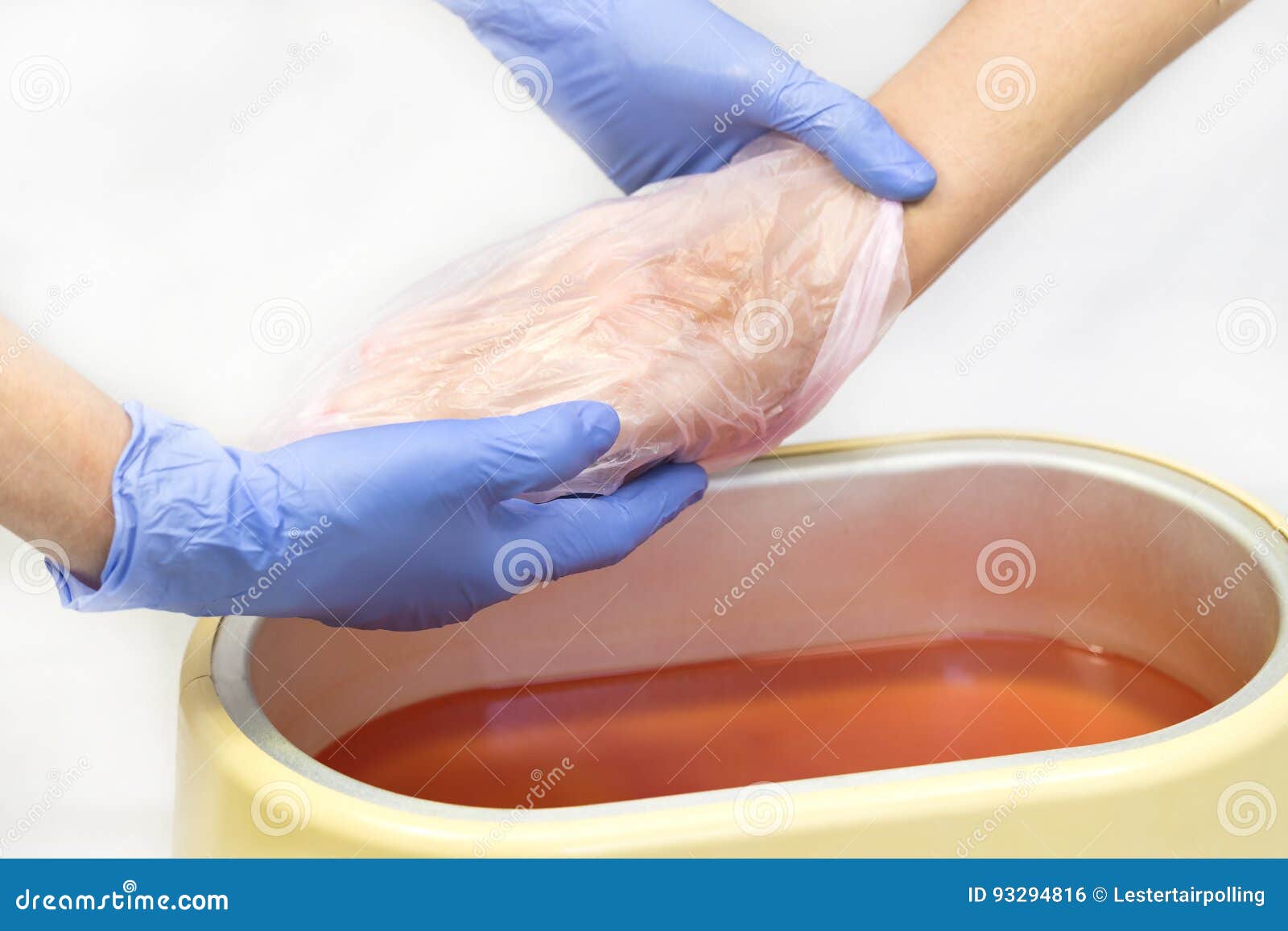 Process Paraffin Treatment of Female Hands Stock Photo - Image of girl ...