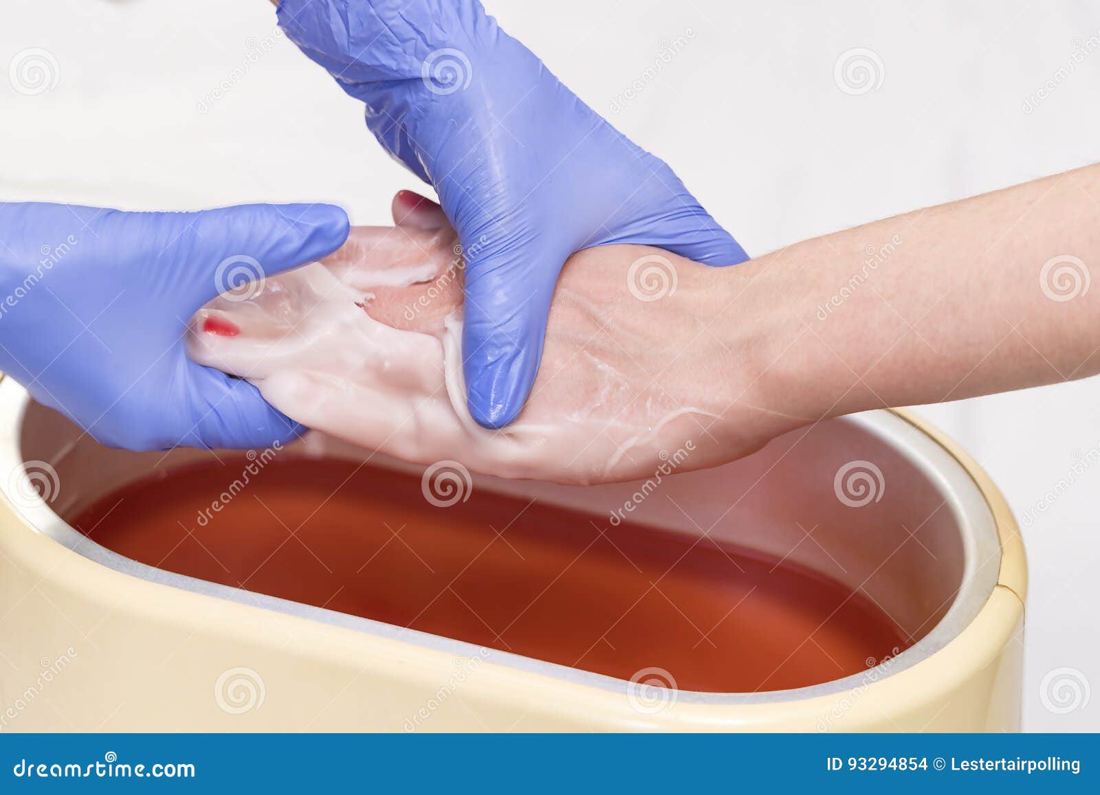 Process Paraffin Treatment of Female Hands Stock Photo - Image of ...