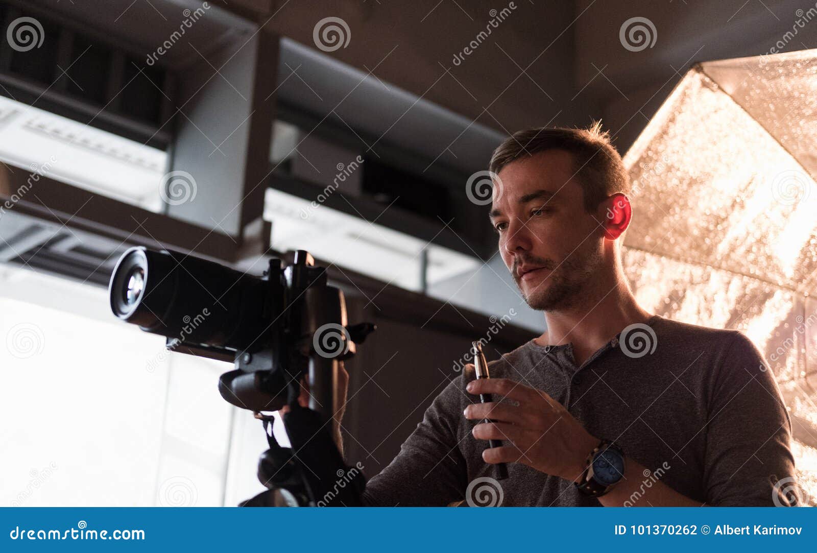 The Process of Photo Shooting in Studio Stock Photo - Image of indoors ...