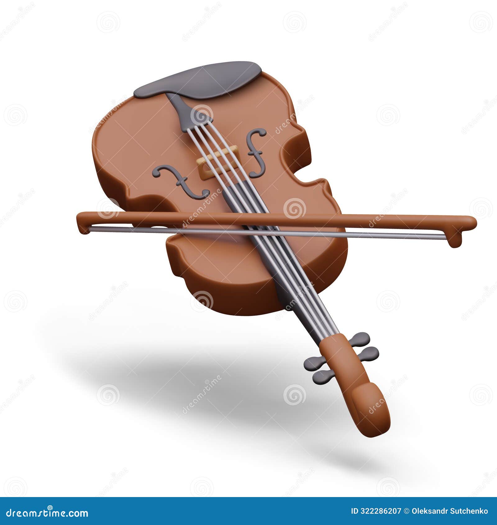 Process Of Playing Melody On Stringed Musical Instrument. Wooden Viola ...