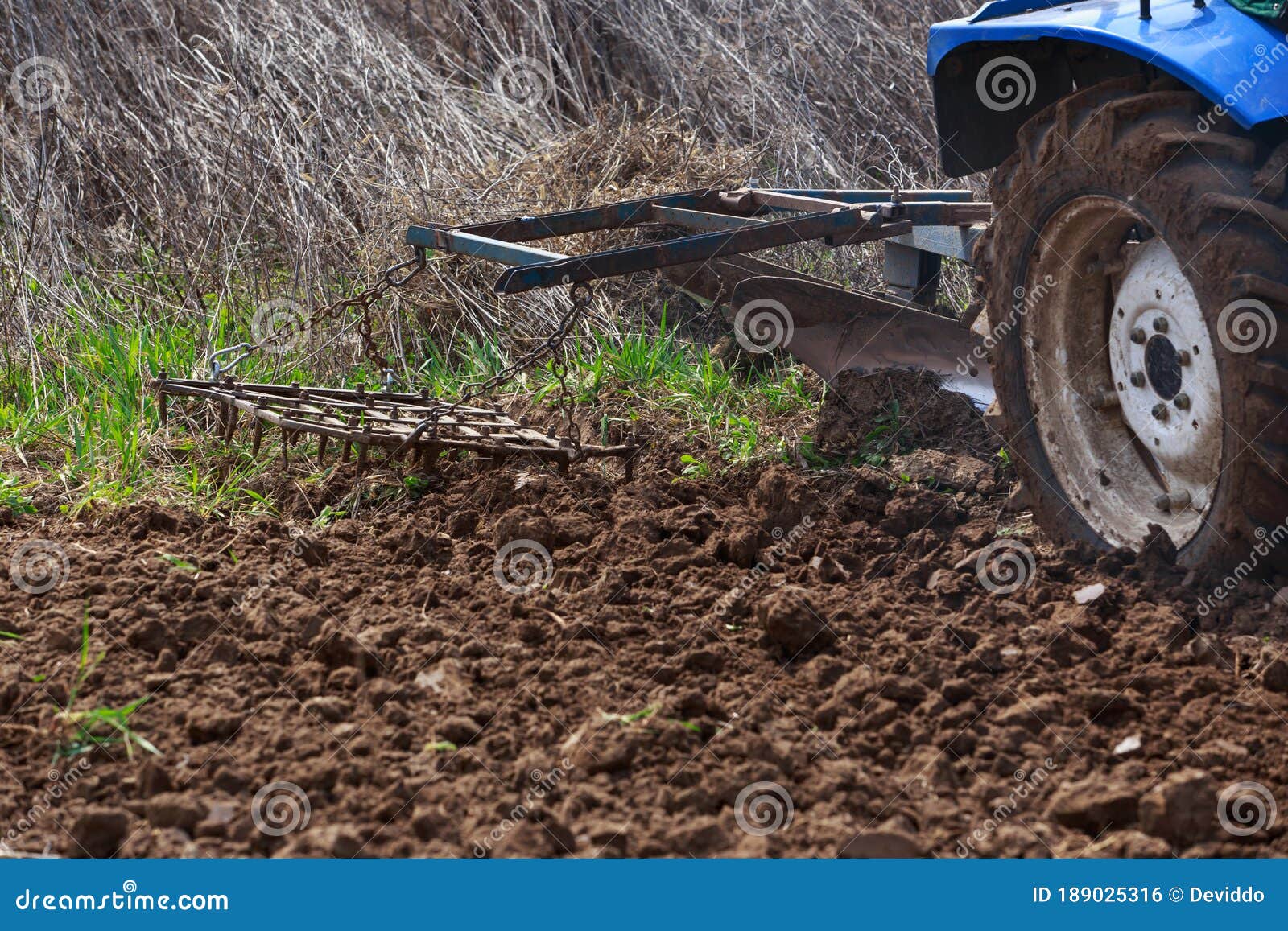 Process of plowing land stock photo. Image of plowing - 189025316