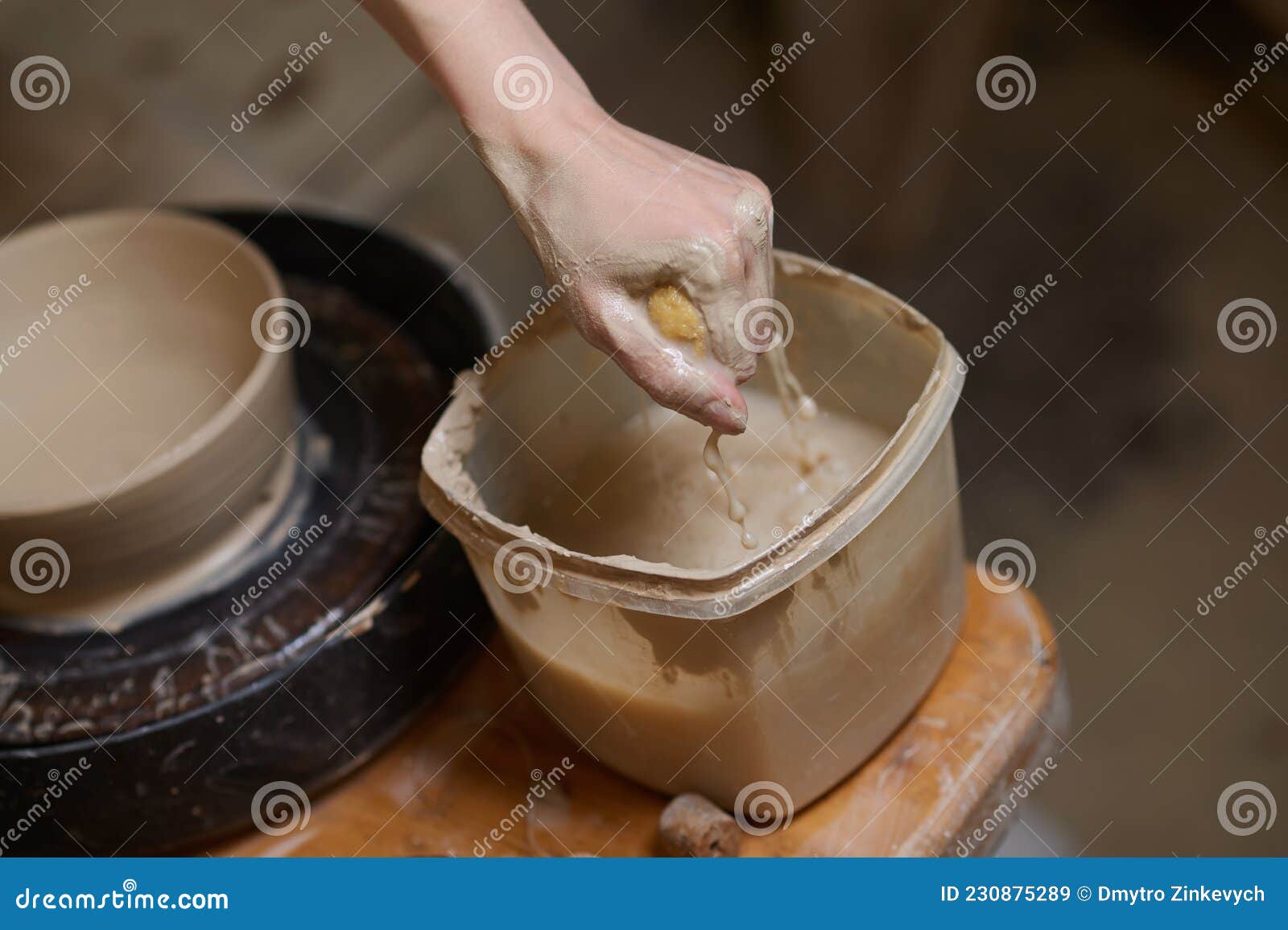 Process of Pottery and Making a New Bowl Stock Image - Image of ...