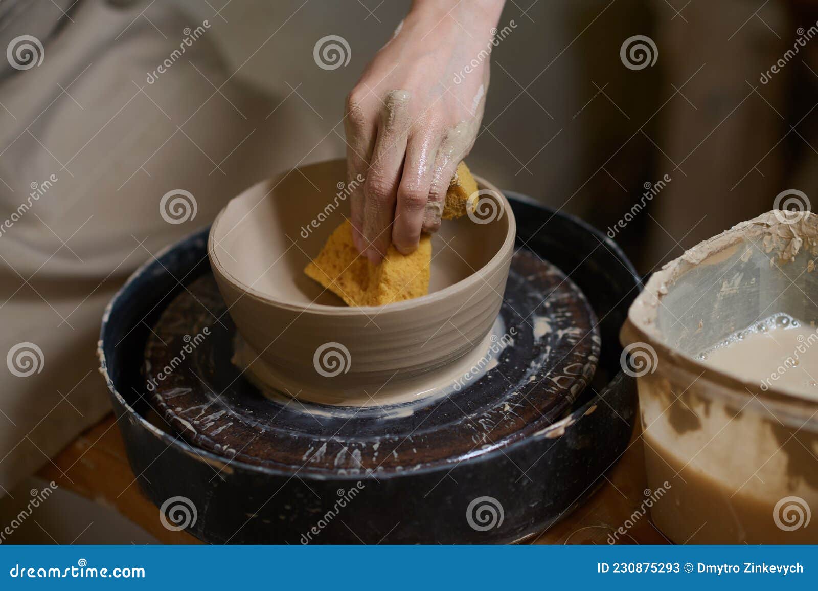 Process of Pottery and Making a New Bowl Stock Image - Image of ...