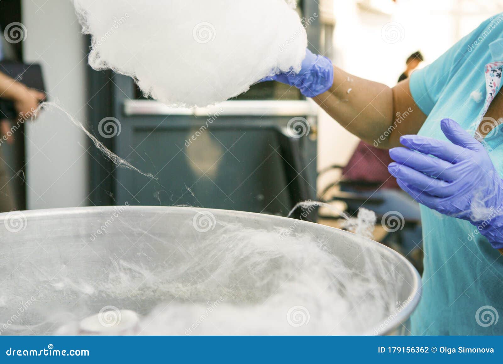 The Process of Preparing Cotton Candy in a Centrifuge. Stock Photo ...