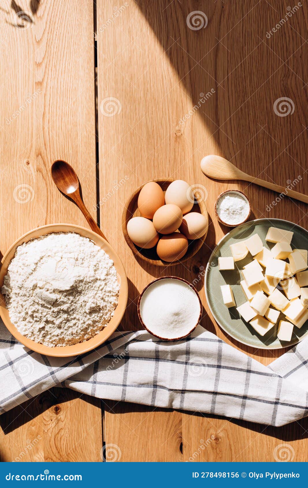 The Process of Preparing a Cupcake in the Kitchen. on a Wooden Table of ...