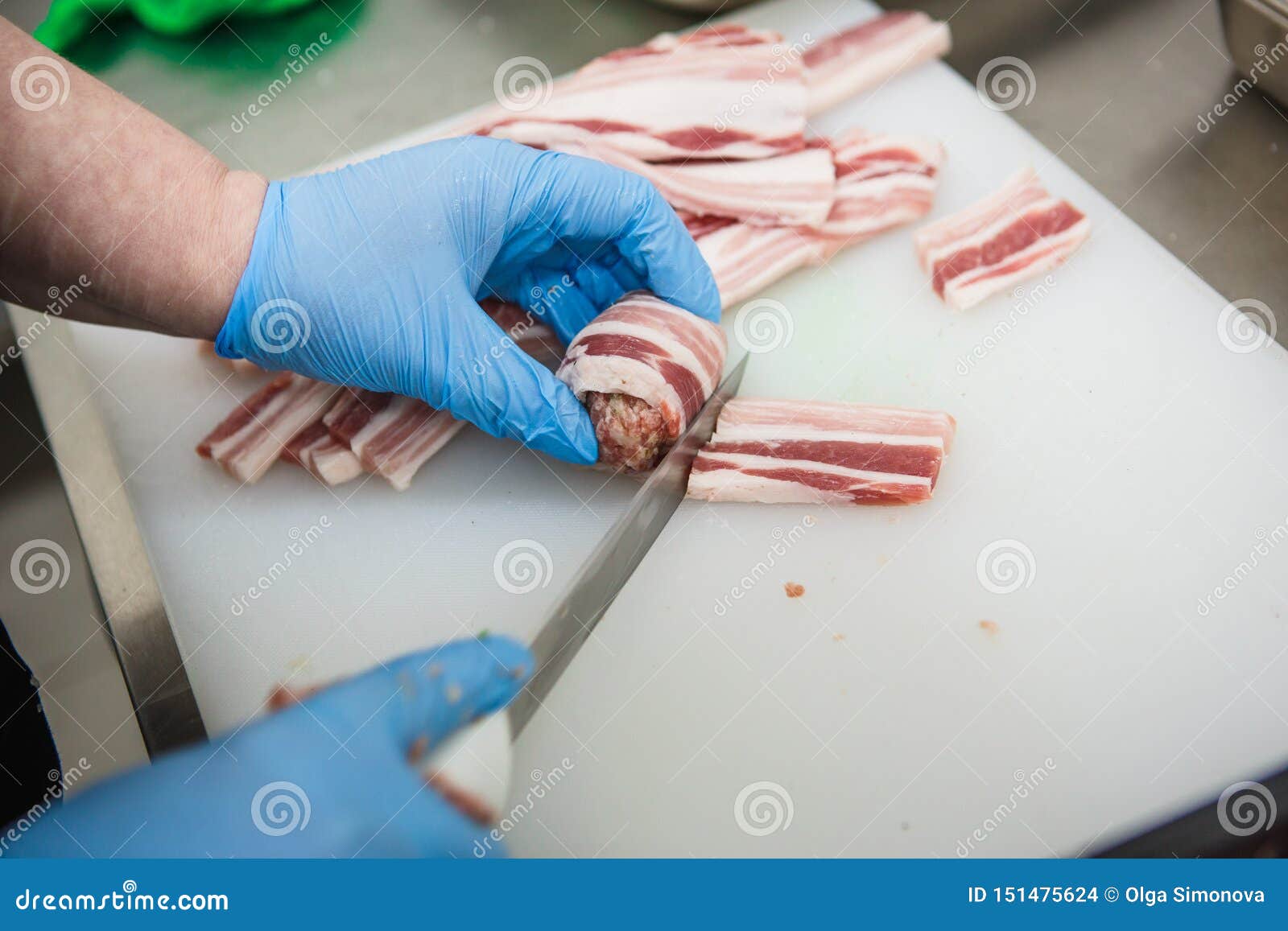 The Process of Preparing Meat Products. Stock Photo - Image of beef ...