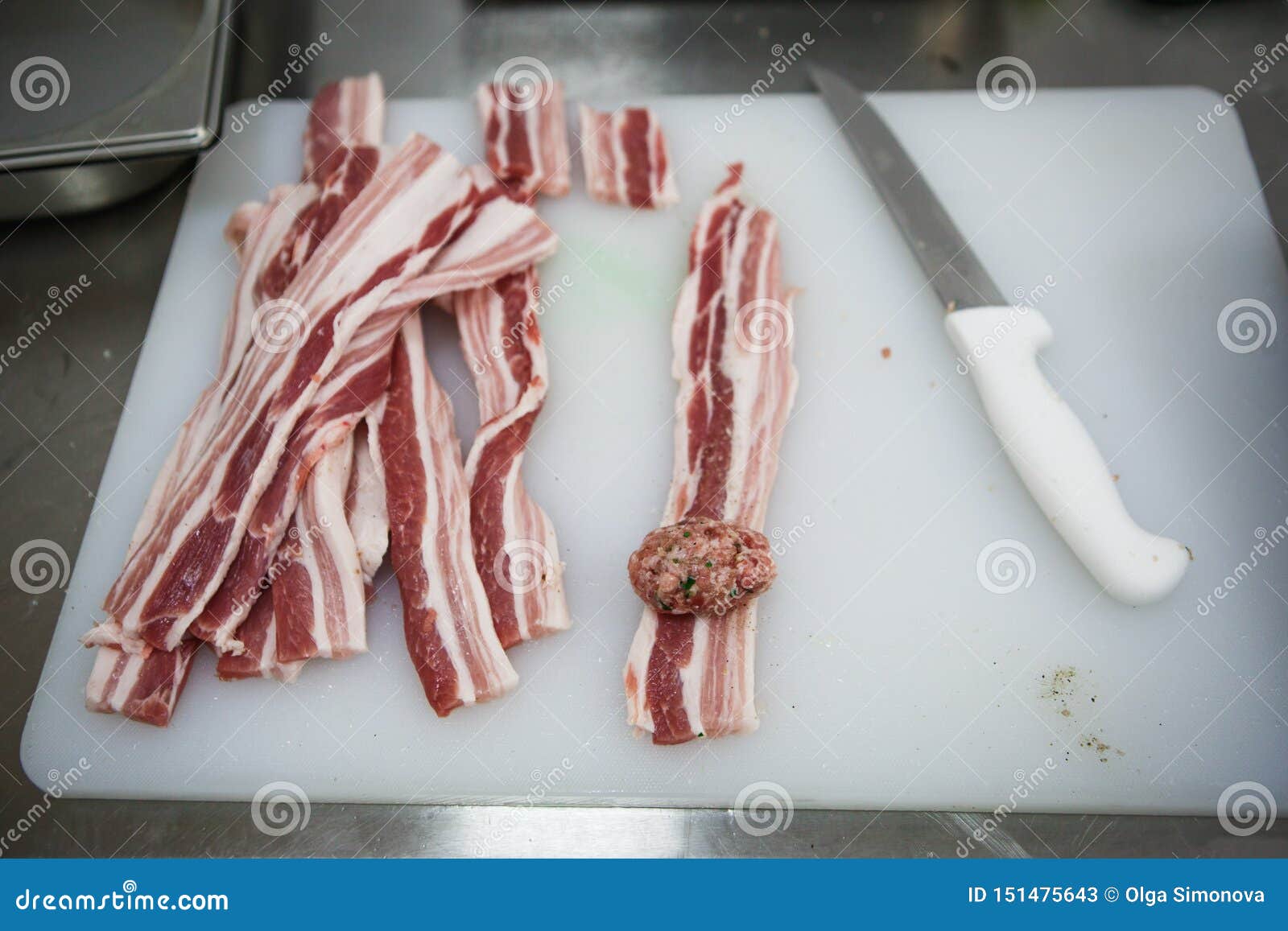 The Process of Preparing Meat Products. Stock Image - Image of dish ...